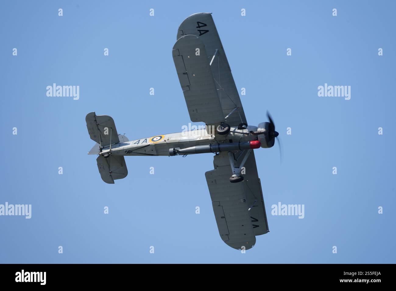 Fairey Swordfish anti-submarine aircraft during a flying display for ...