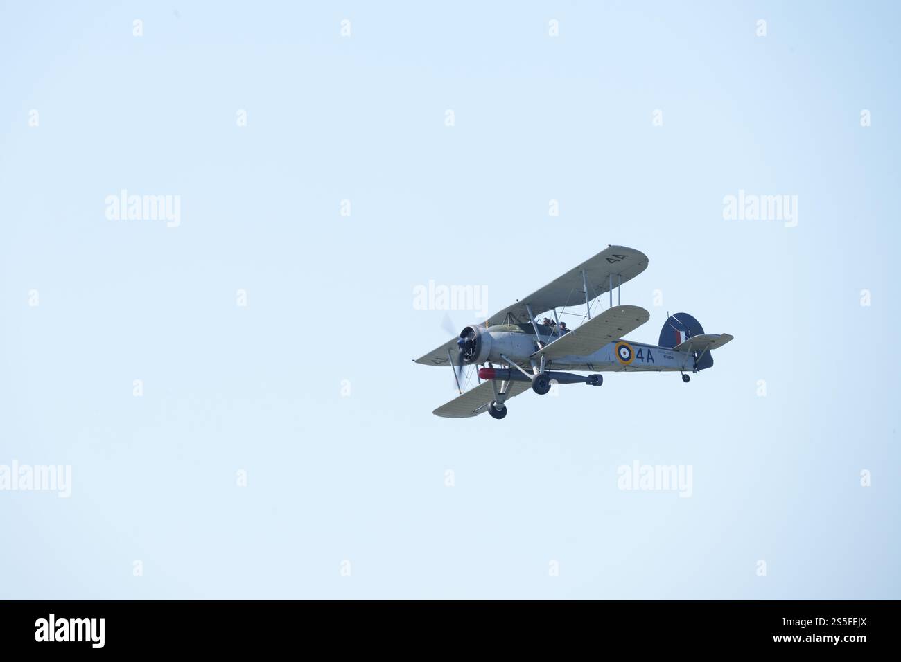 Fairey Swordfish anti-submarine aircraft during a flying display for ...