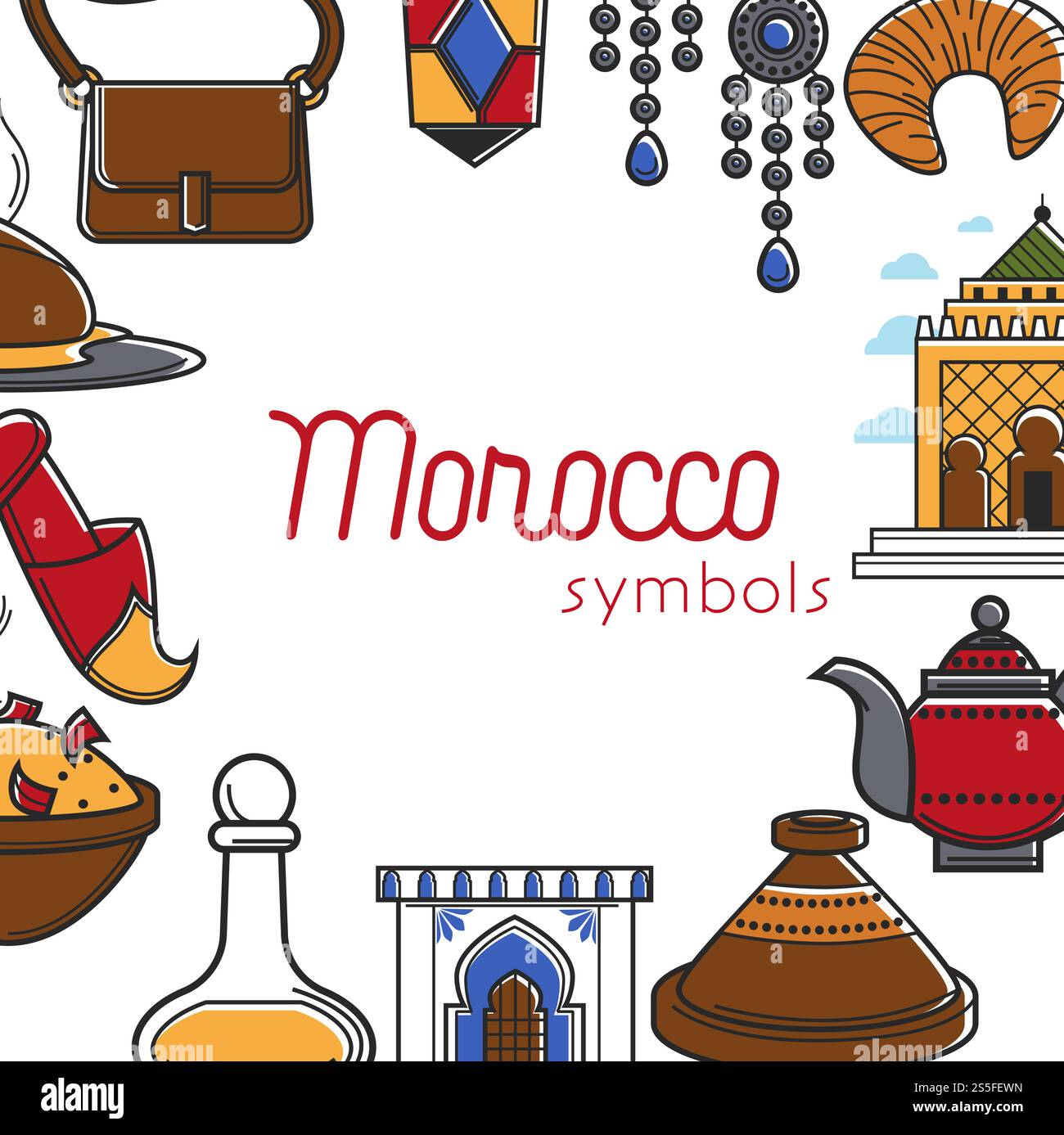 Moroccan symbols promo poster with cultural elements and sample text ...