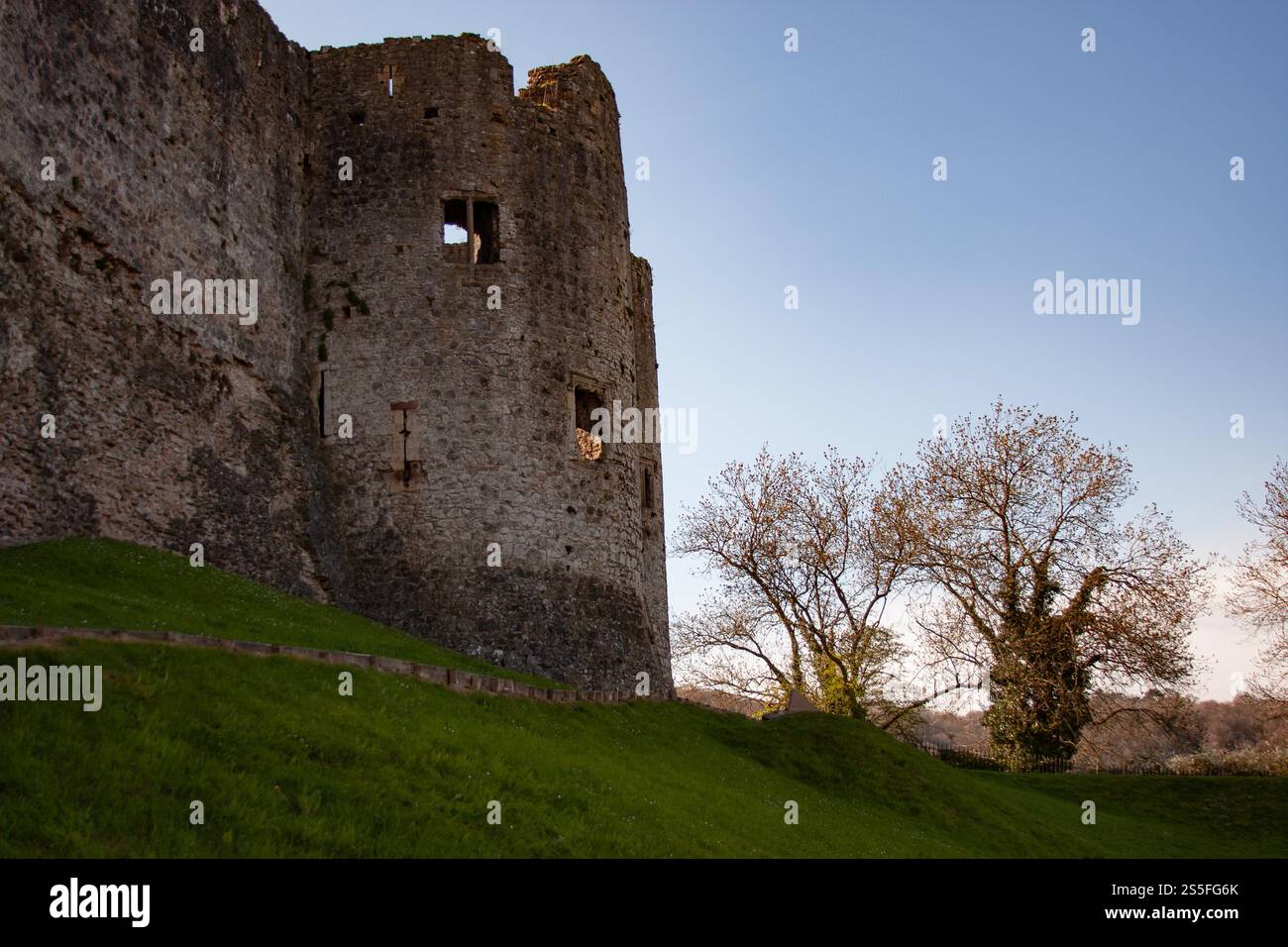 Medieval Castle Ruins with Stone Walls and Green Landscape in Daylight ...