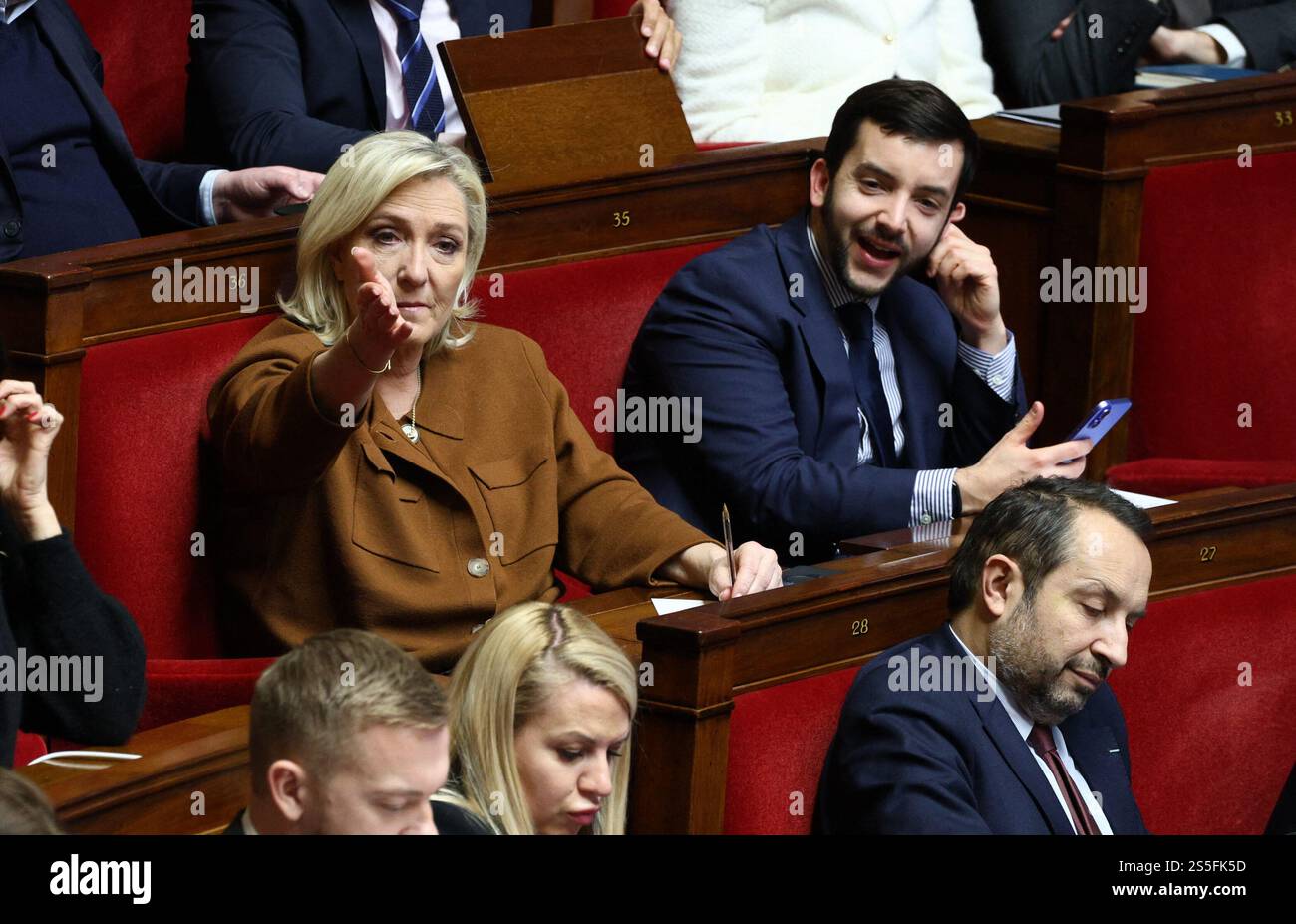 Paris, France. 14th Jan, 2025. President of Rassemblement National ...