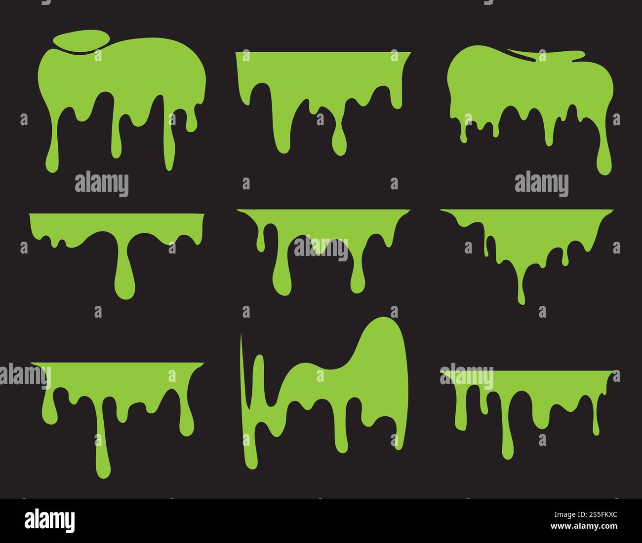 Dripping paint and splashes. Vector illustrations set of splash drop ...