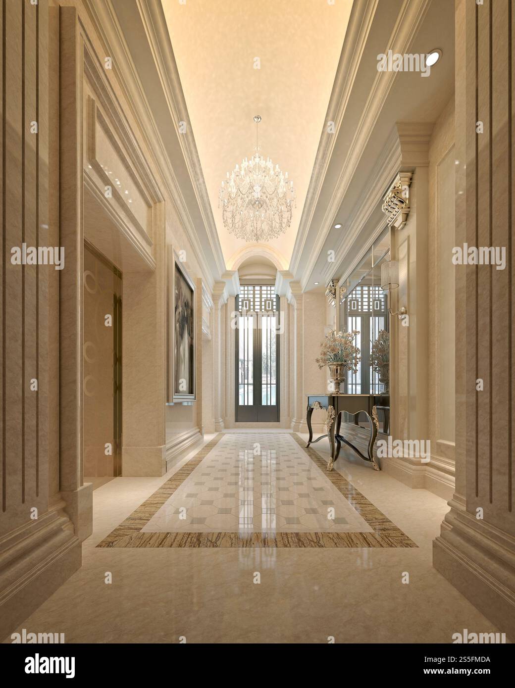 3d render club house interior Stock Photo - Alamy