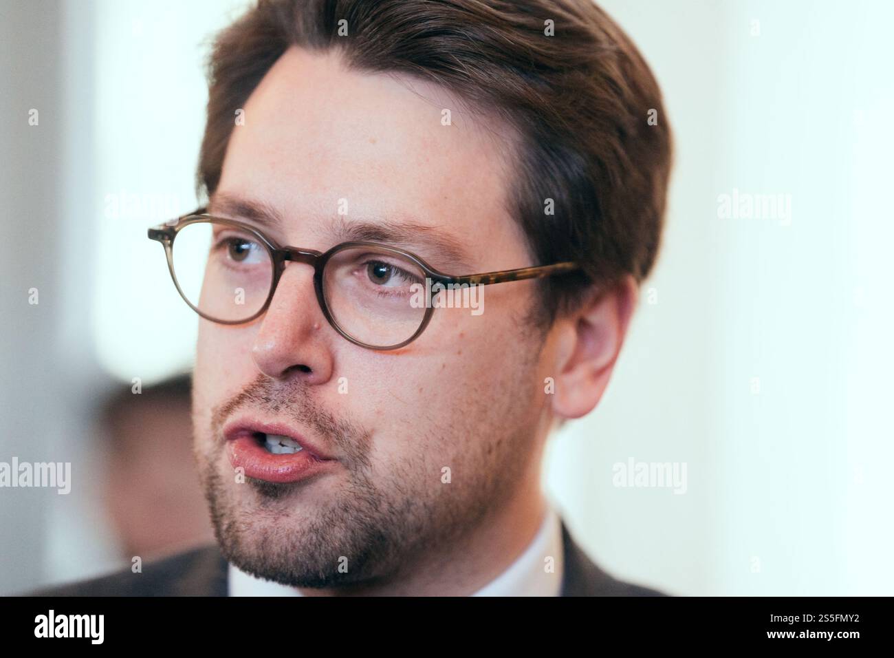 Paris, France. 14th Jan, 2025. Close up portrait of Benjamin Lucas ...