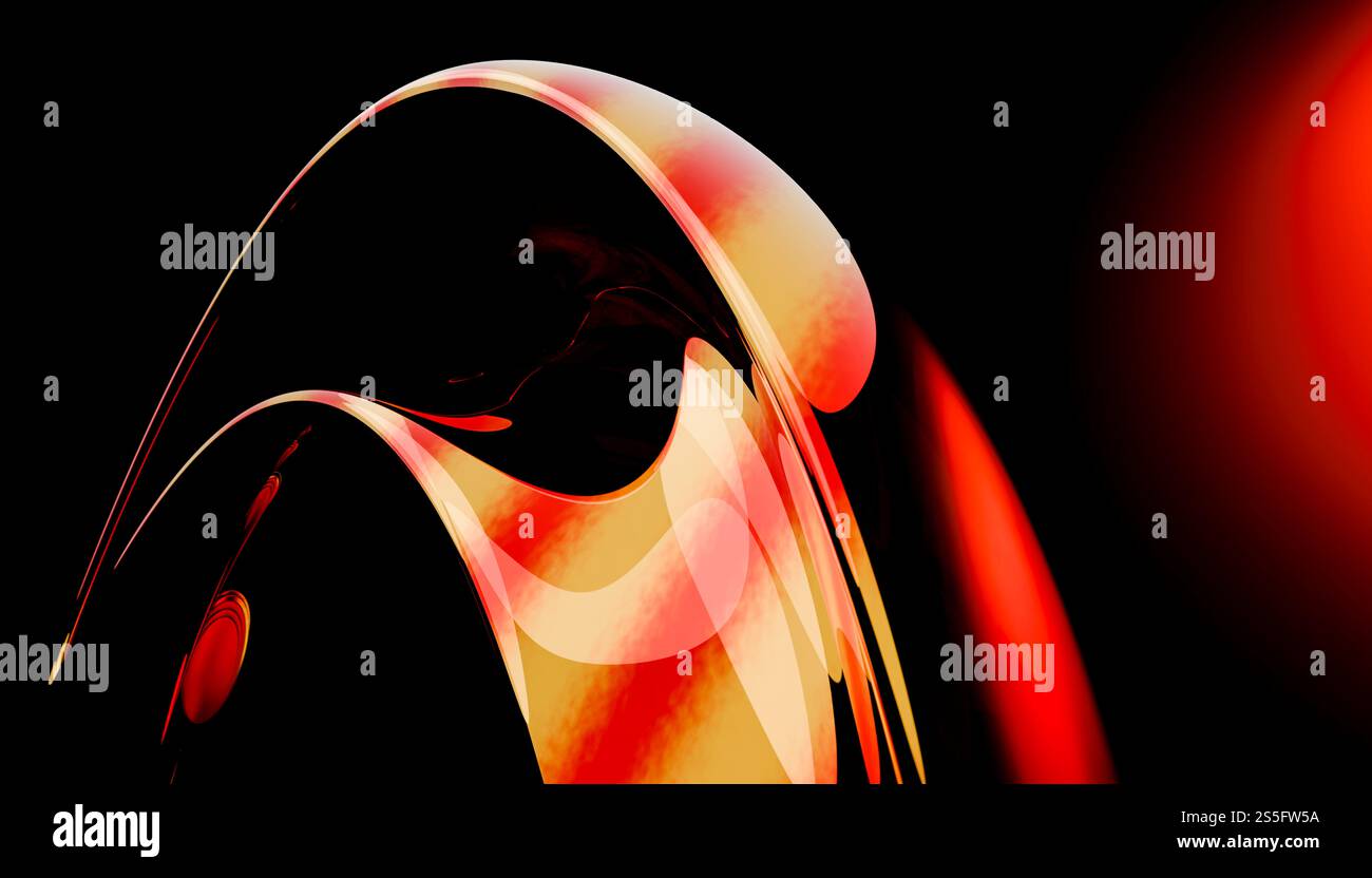 Abstract red and black swirl design with glowing highlights and dark ...