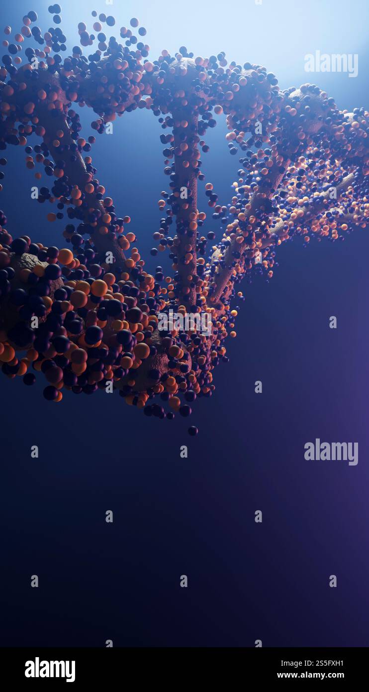 Abstract Digital Representation Of A Dna Double Helix Structure Made Of