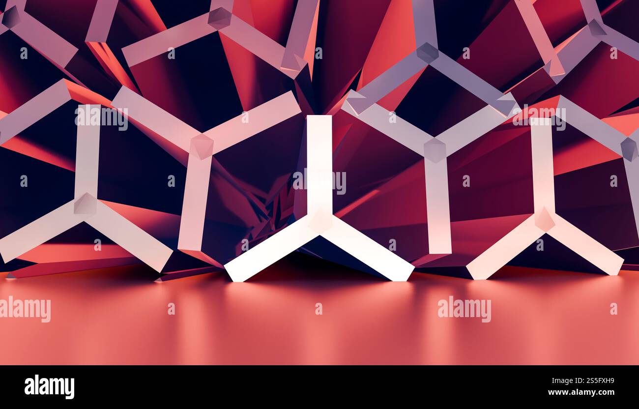 Interconnected red shapes hi-res stock photography and images - Alamy