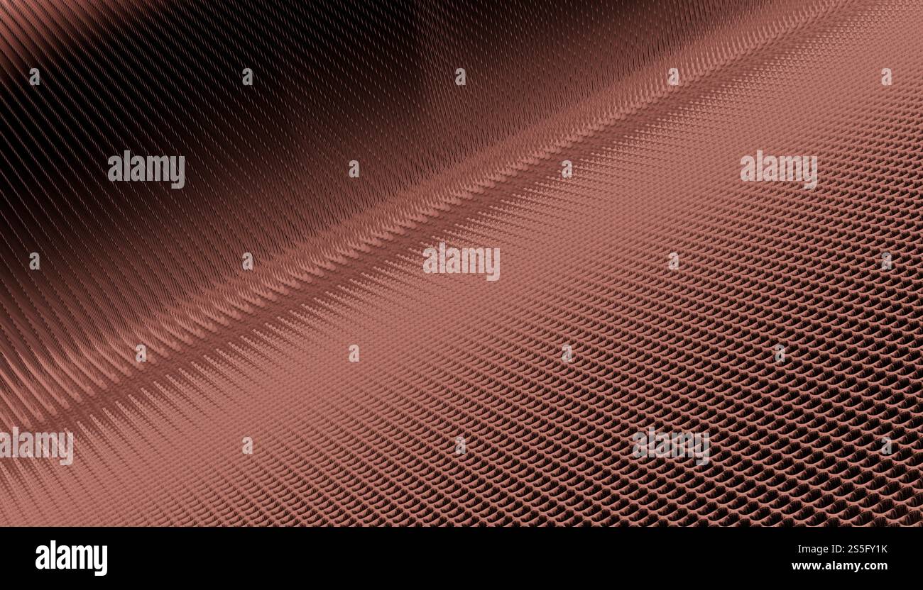 Illustration, Textured brown mesh pattern extending into the horizon ...