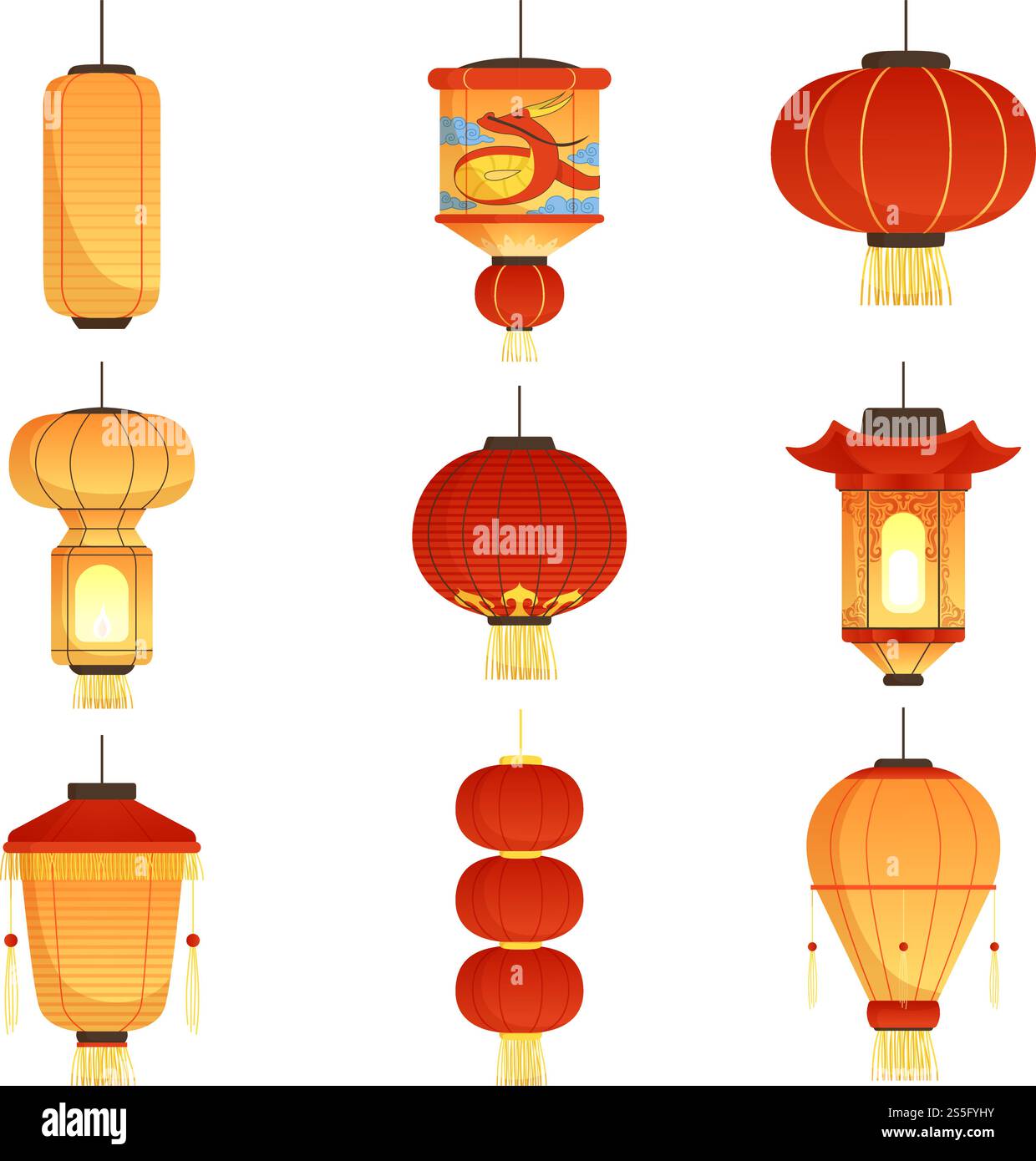 Chinese festival lanterns. China street asian chinatown wedding paper ...