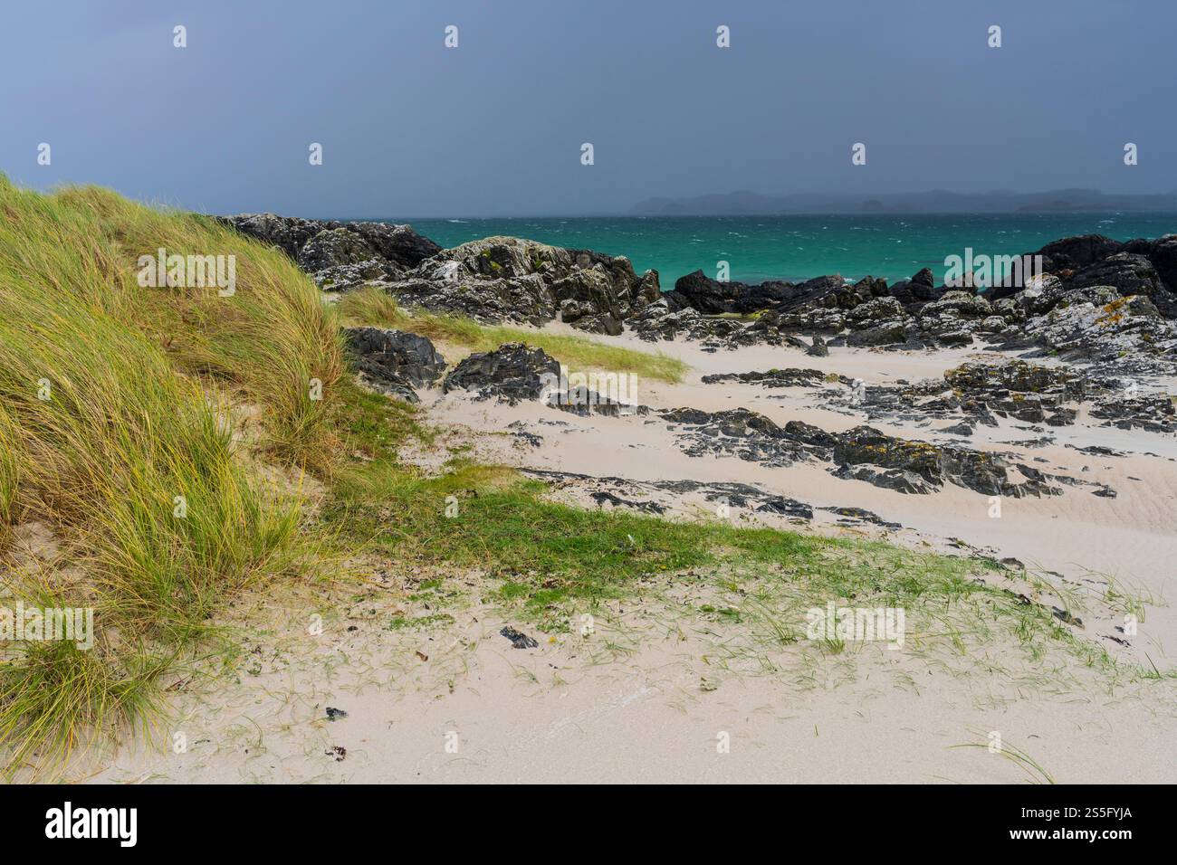 On the small island of Iona, Scottish Inner Hebrides, North End beach ...