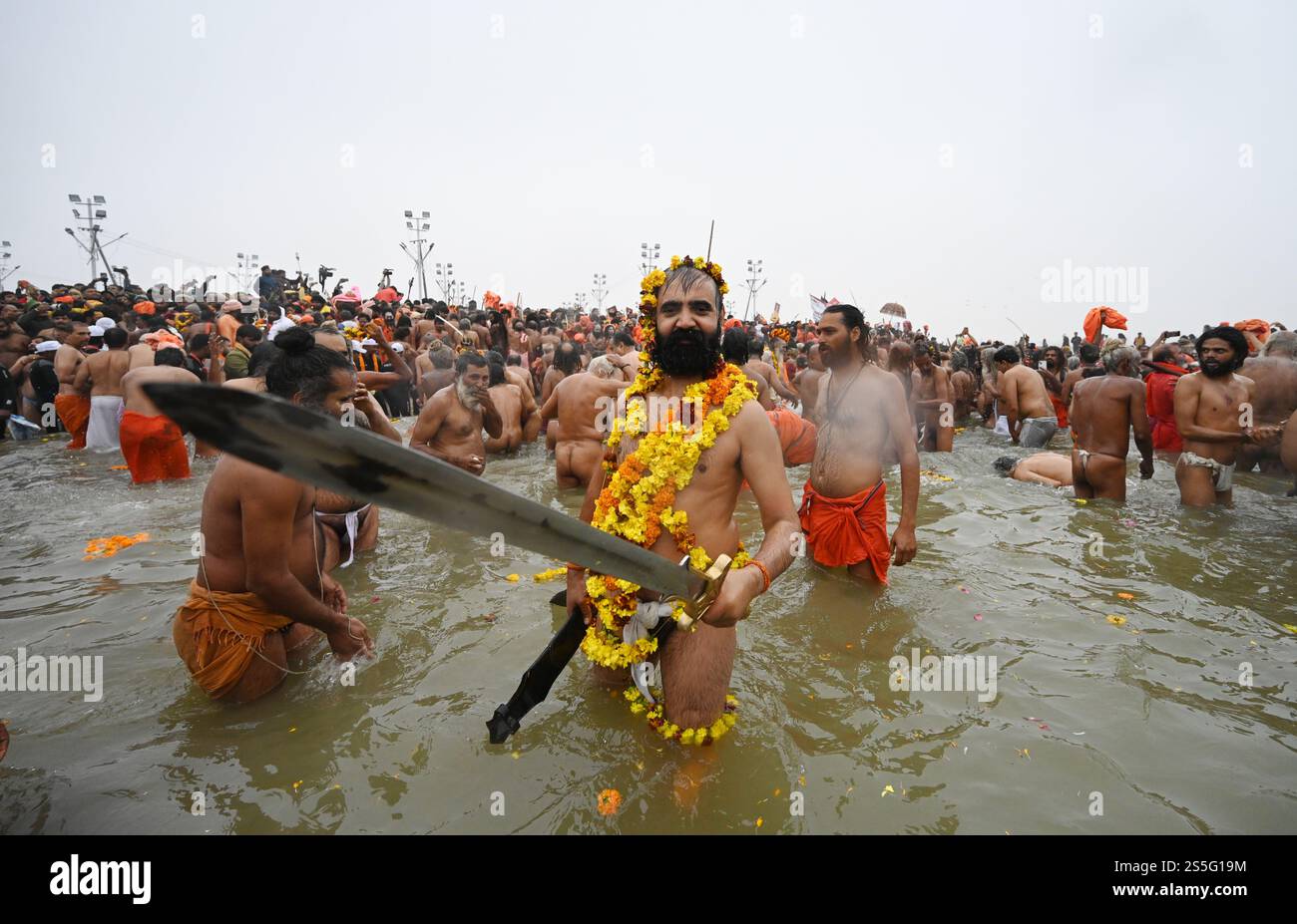 Prayagraj, India. 02nd Jan, 2020. PRAYAGRAJ, INDIA - JANUARY 14: A Naga ...