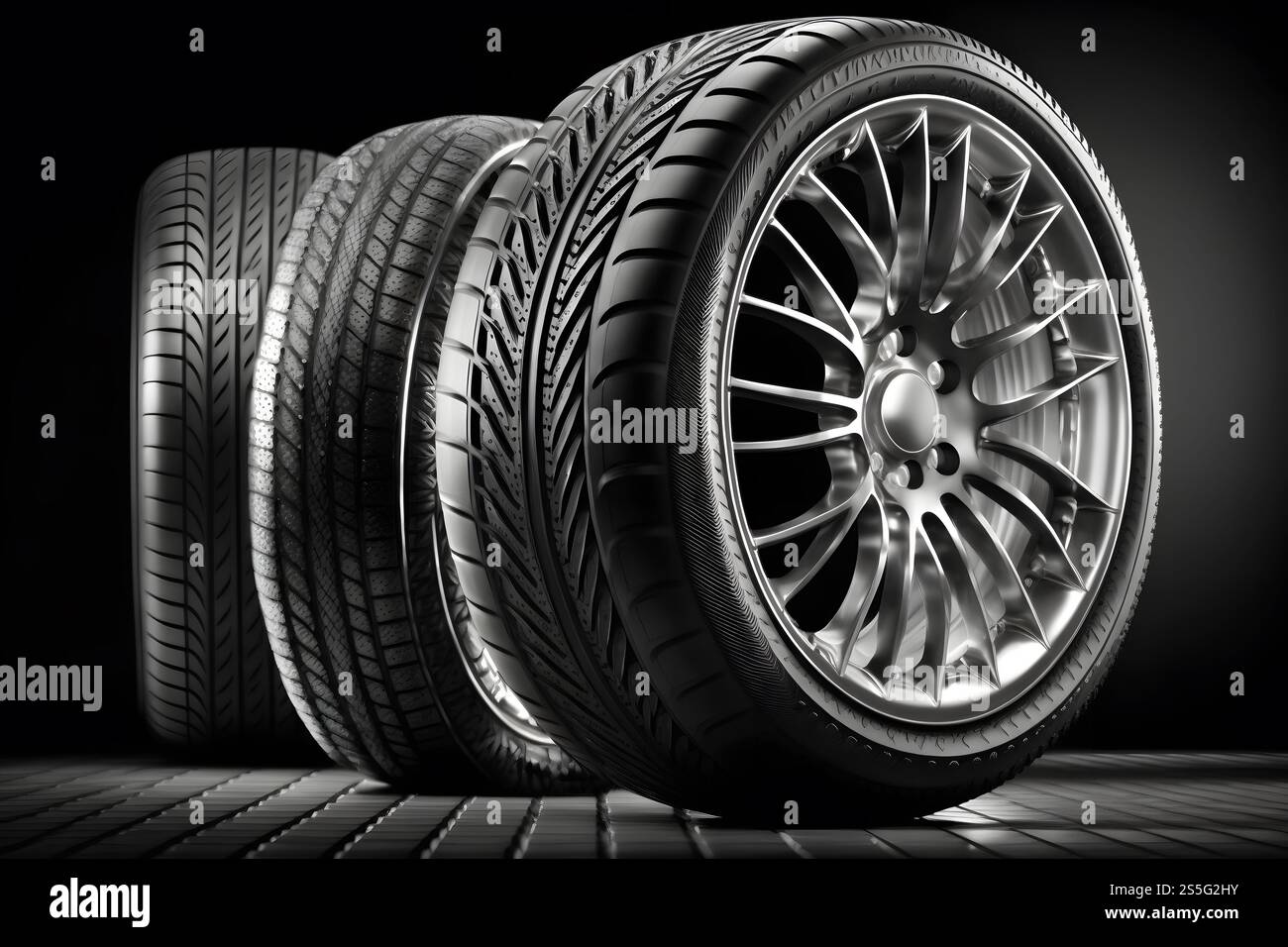 New car wheels for auto industry, service and maintenance repair ...