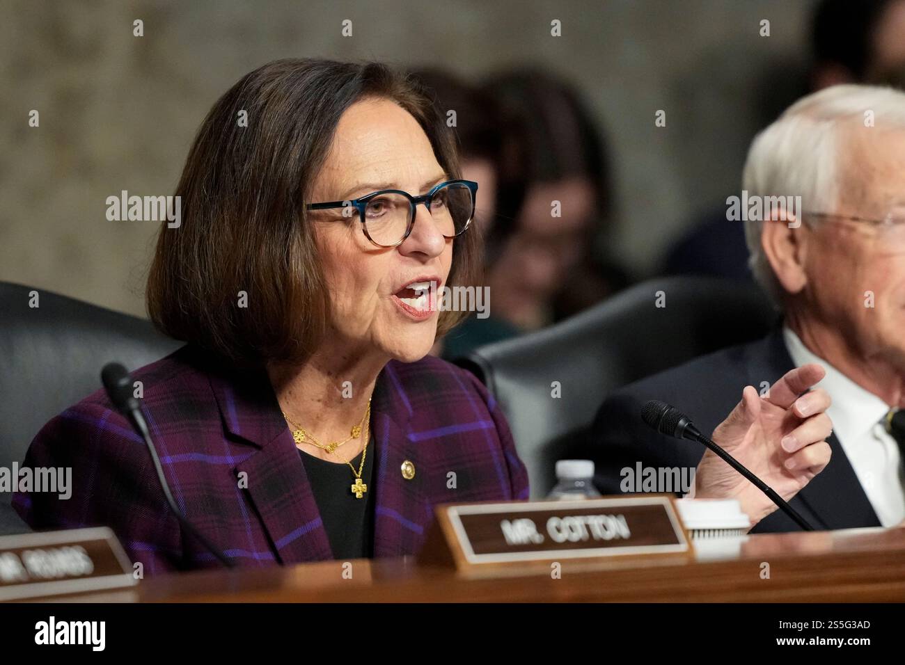 Sen. Deb Fischer, R-Neb., speaks during the Senate Armed Services ...