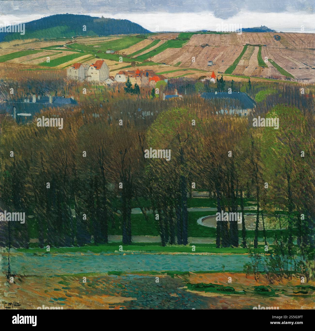 Carl Moll, View from Heiligenstadt to the Nussberg, landscape painting ...