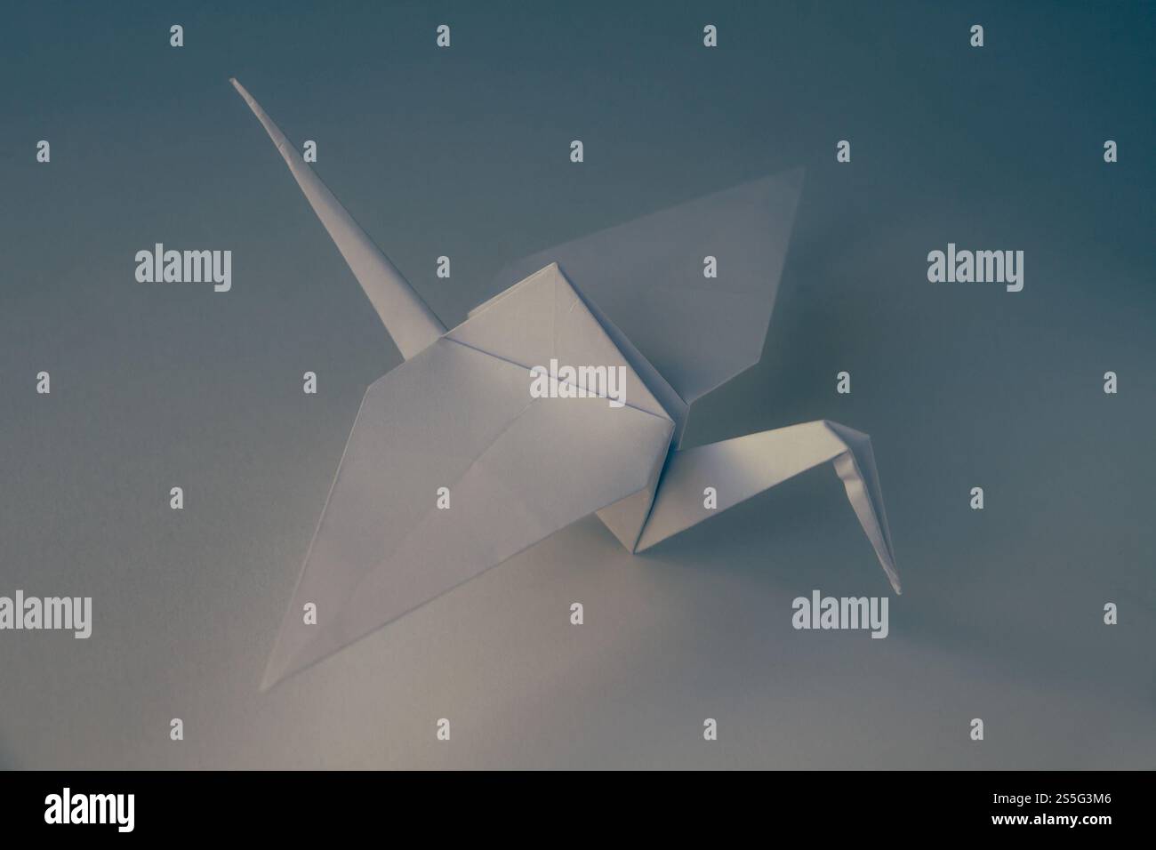 White paper crane origami isolated on a blank background. White paper ...