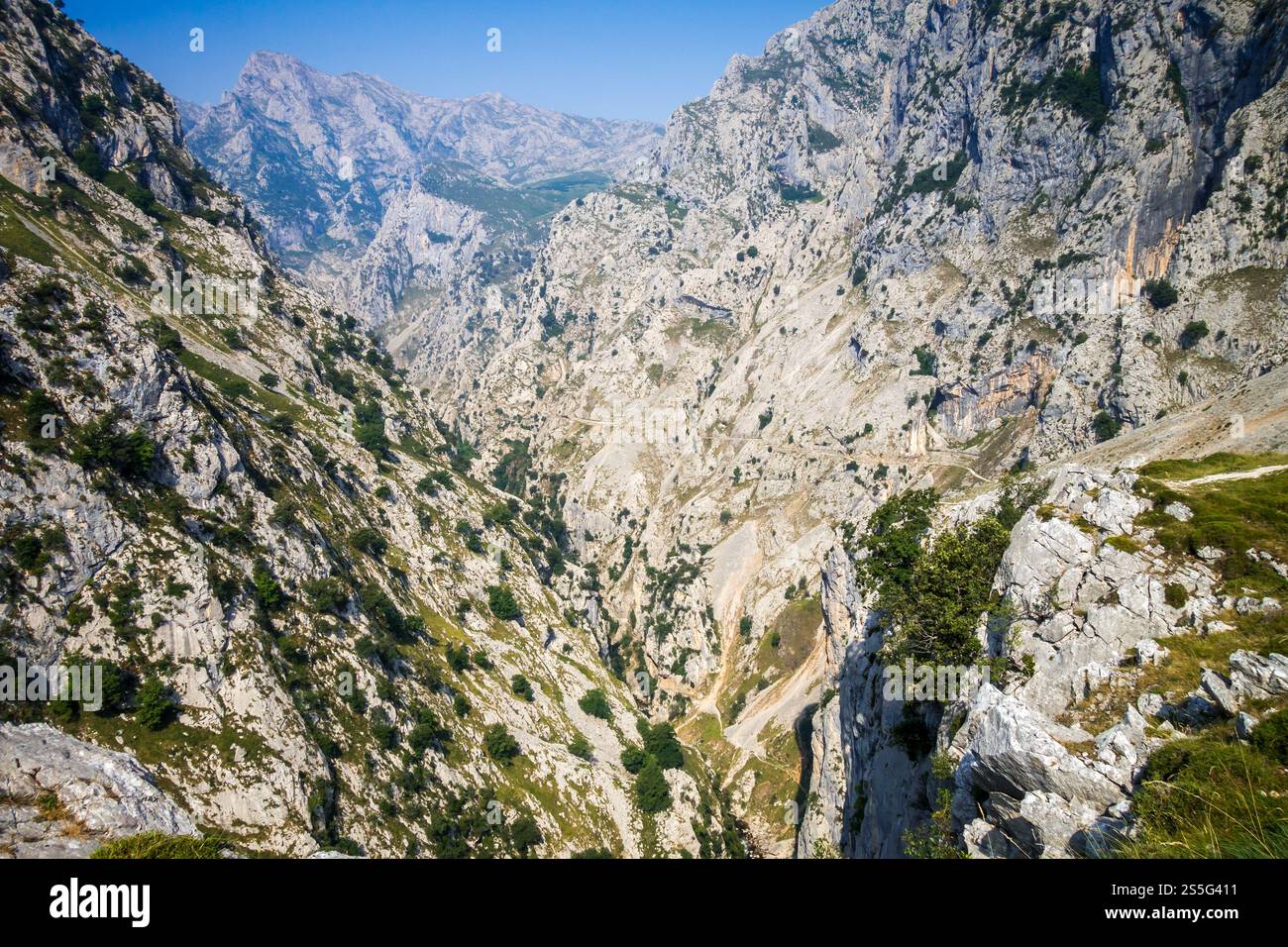 Cares trail - ruta del Cares - in Picos de Europa canyon, Asturias ...