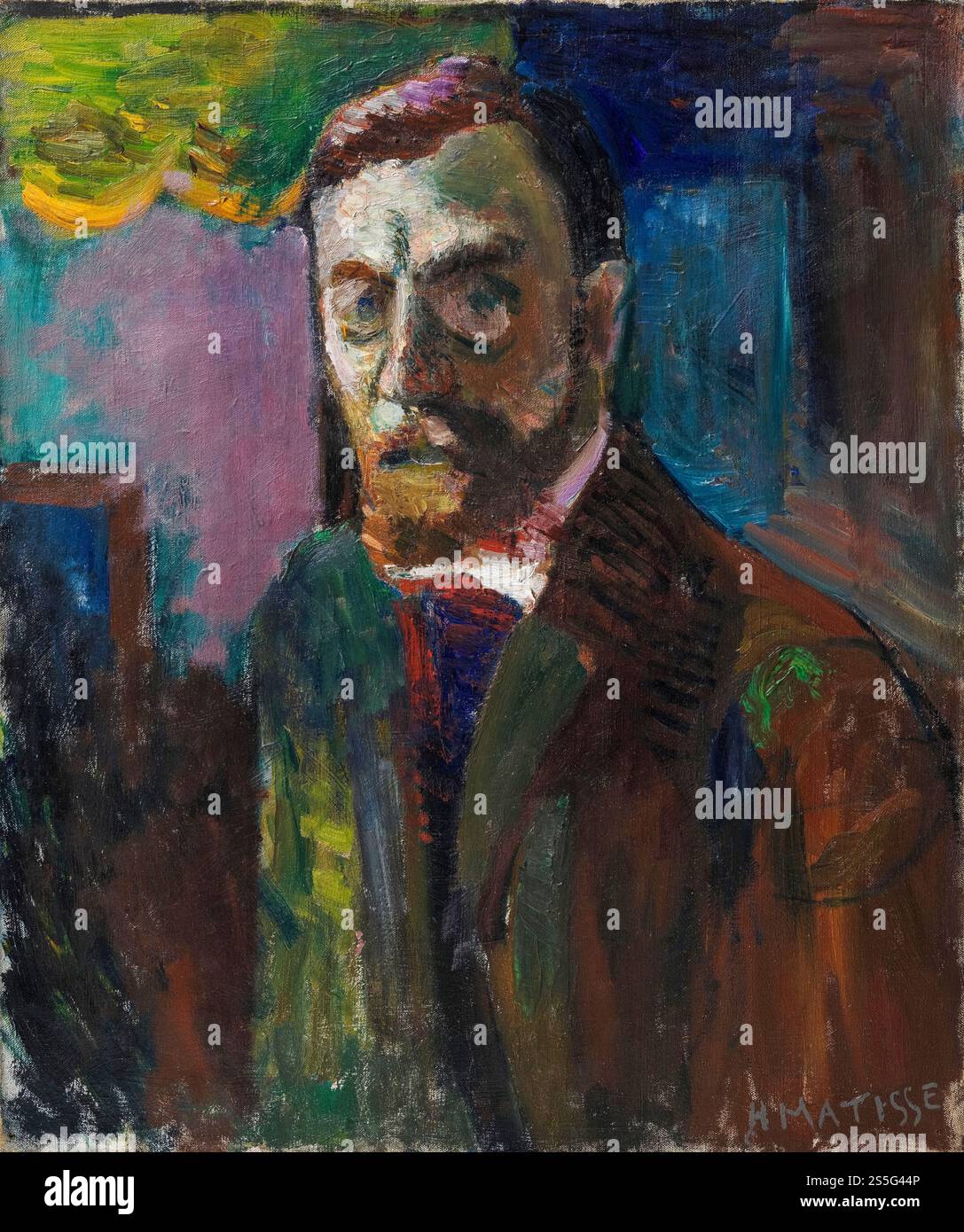 Henri Matisse. Self-portrait painting of the French visual artist Henri ...