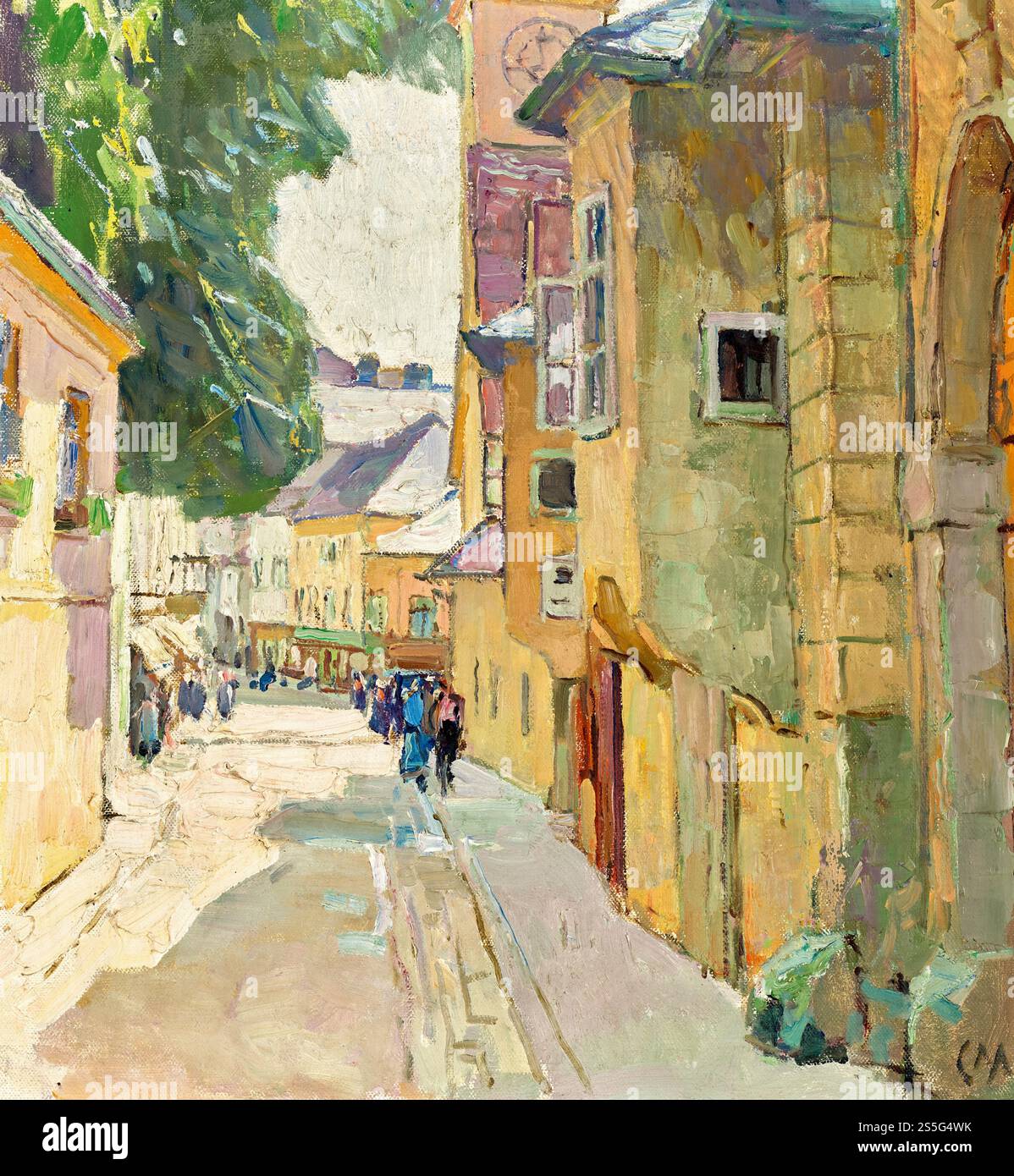 Carl Moll, Die Dr. Seipel-Straße in Mödling (Seipel Street), painting ...