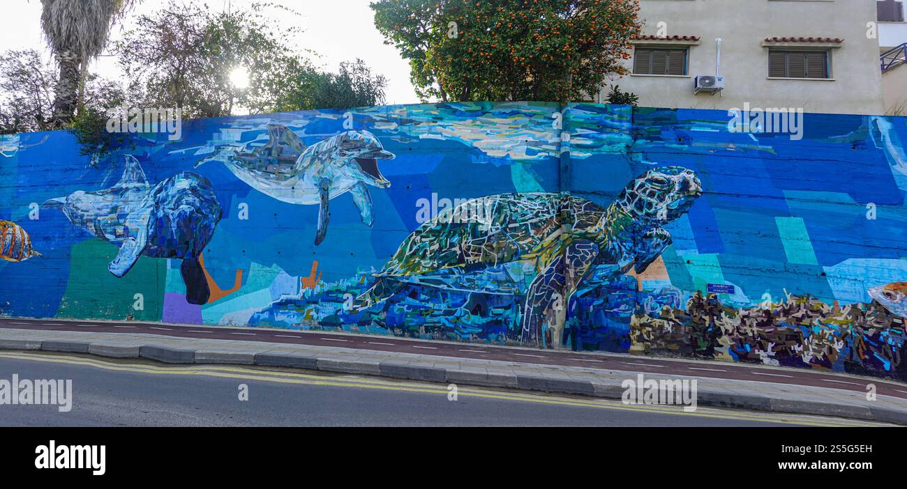 Large roadside mural of turtles in polis hi-res stock photography and ...