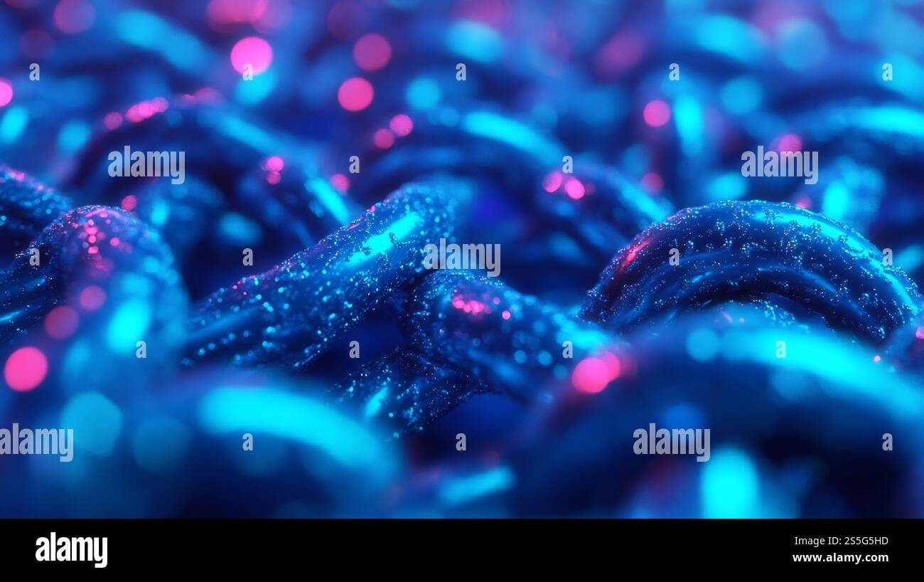 Vibrant Glowing Molecular Structure of Peptide Complex in Futuristic ...
