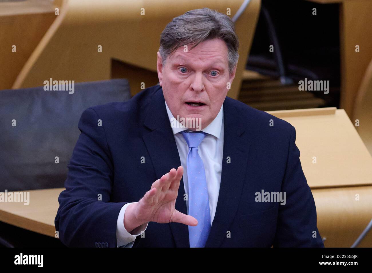 Edinburgh Scotland, UK 14 January 2025. Stephen Kerr MSP at the ...