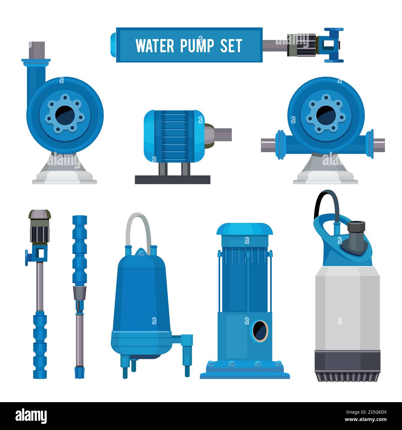 Water pumps. Industrial machinery electronic pump steel systems sewage ...