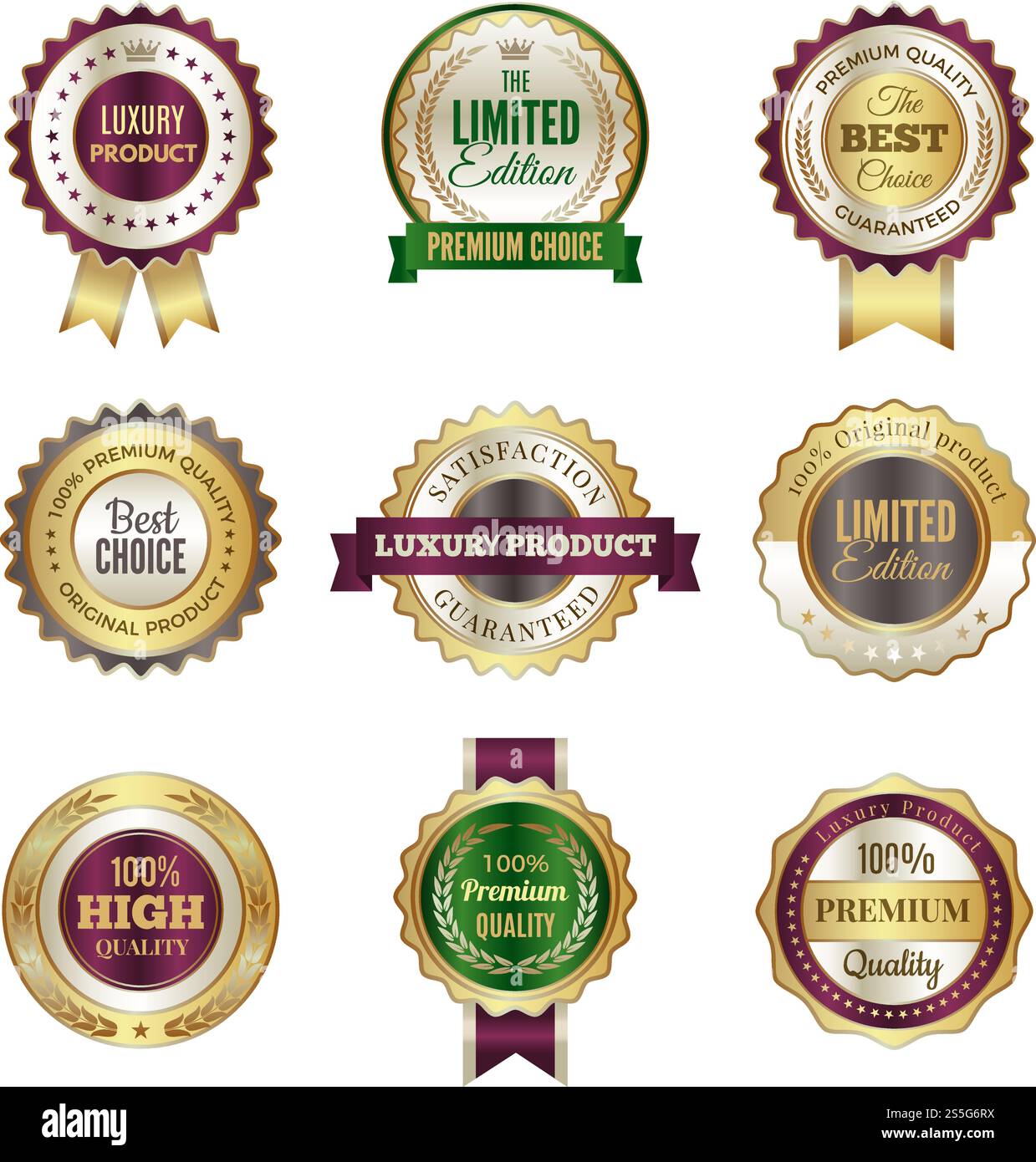 Luxury premium badges. High quality golden crown best choice labels and ...