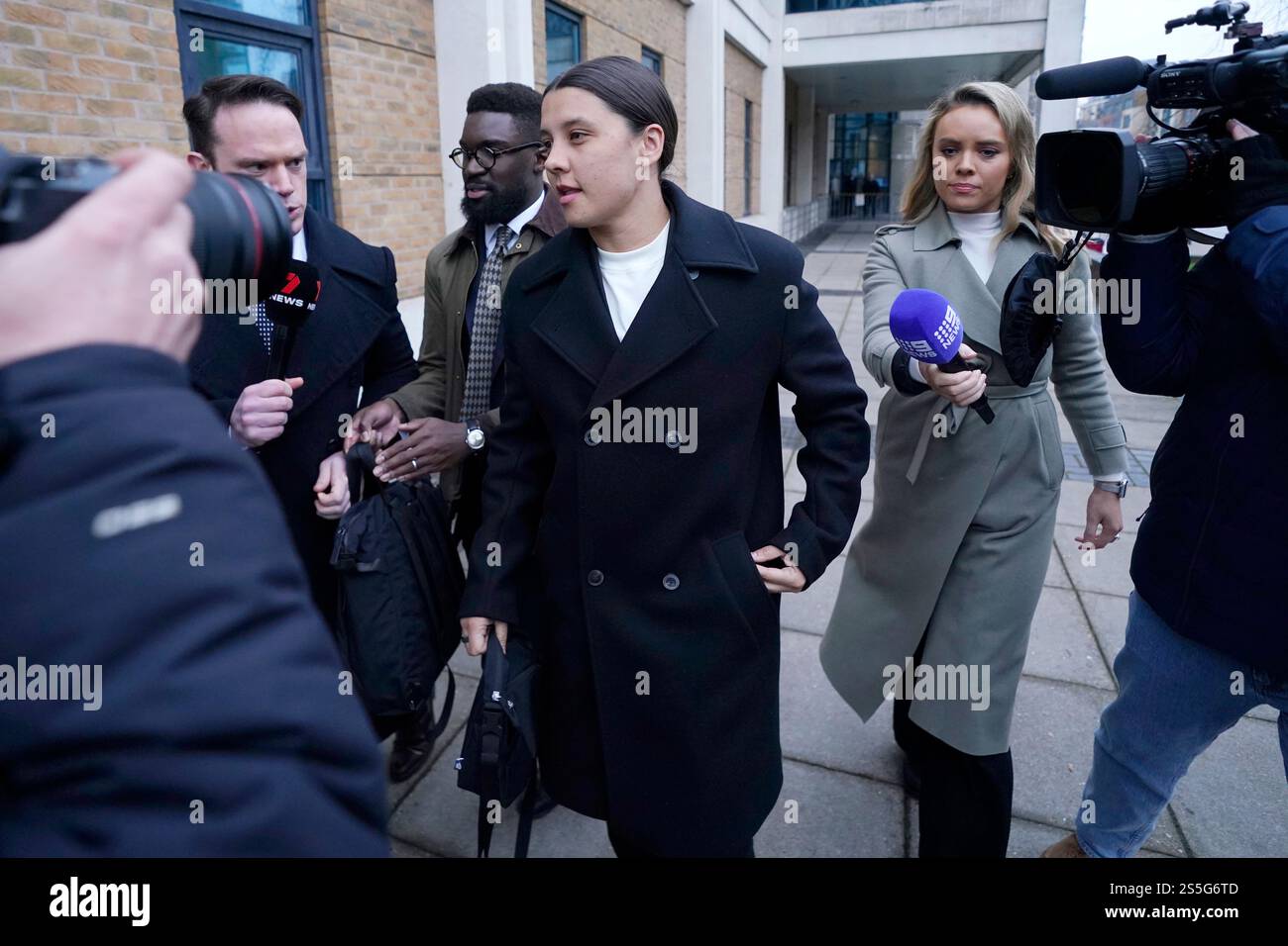Chelsea striker Sam Kerr outside Kingston Crown Court, south west ...