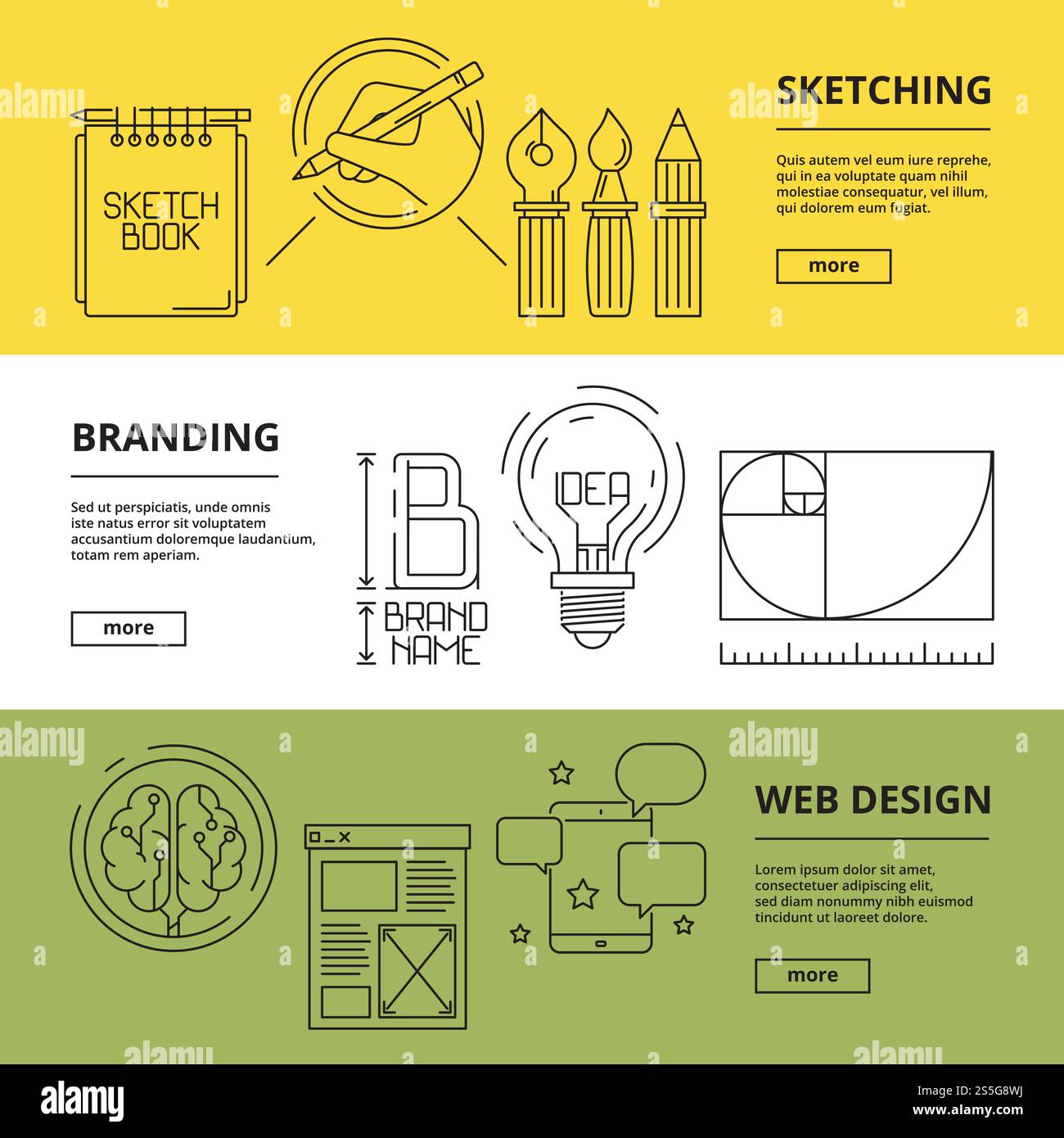 Creative banners. Computer art processes web design advertising ...