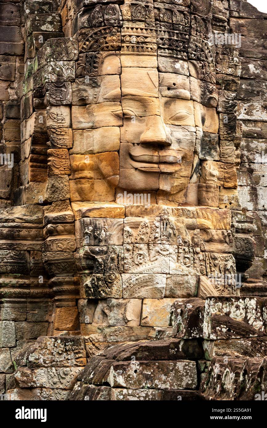 The stone faces at Bayon Temple, Angkor Thom, Cambodia, Southeast Asia ...