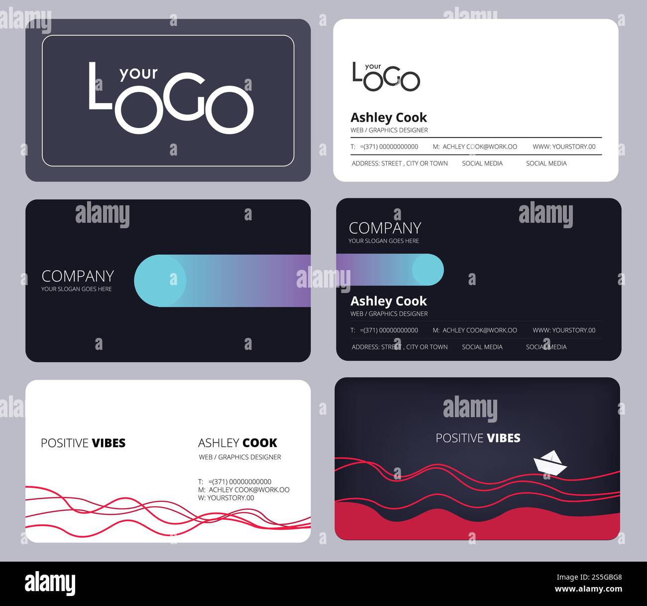 Visiting cards. Business style office identity personal cards design ...