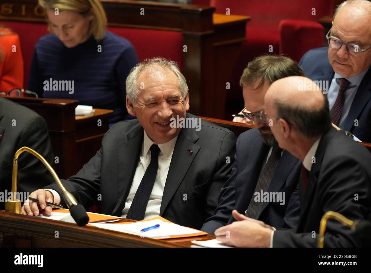 French Prime Minister Francois Bayrou sits on the ministers bench after ...