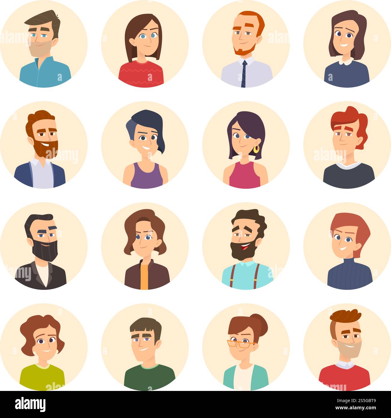 Business avatars. Colored web pictures of male and females office ...