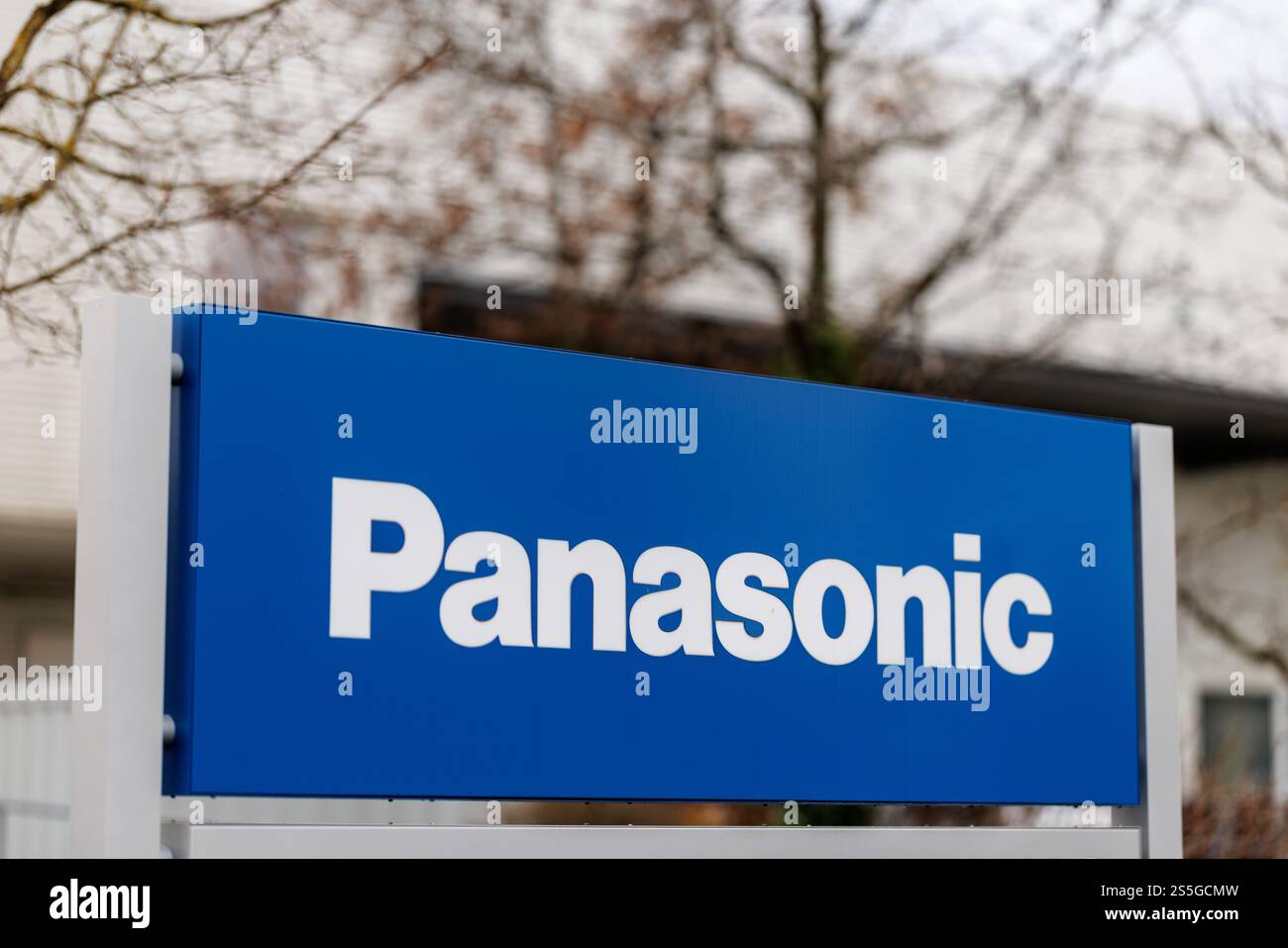 Ottobrunn, Germany. 10th Jan, 2025. The Panasonic lettering and logo ...
