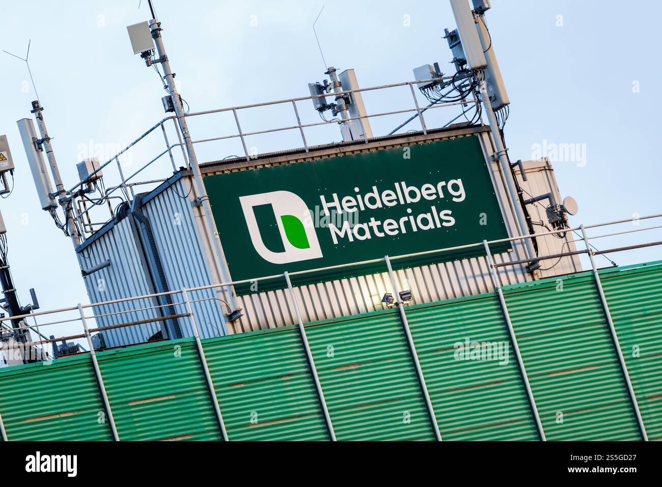 10 January 2025, Bavaria, Munich: The Heidelberg Materials lettering ...