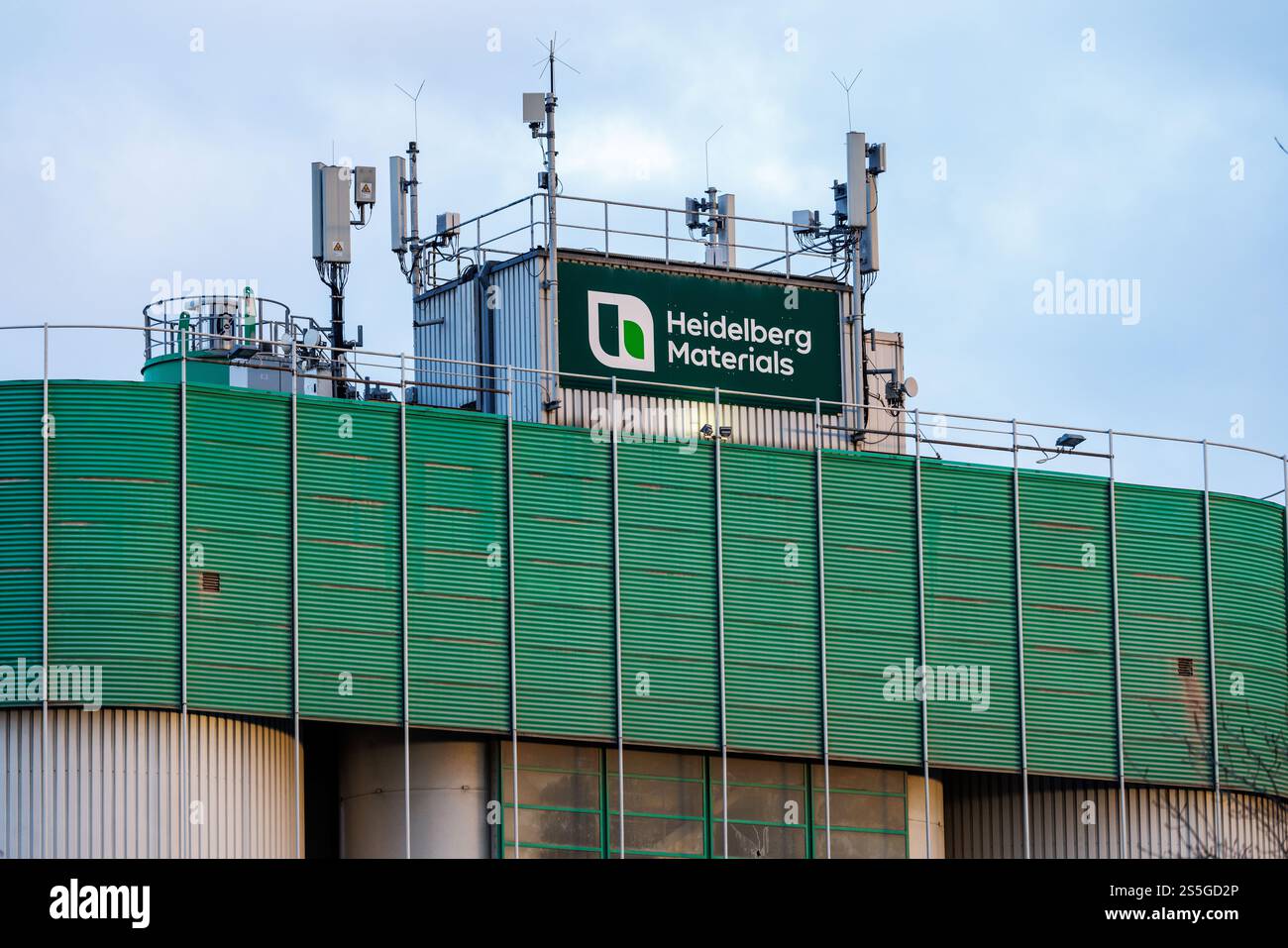 Munich, Germany. 10th Jan, 2025. The Heidelberg Materials lettering and ...