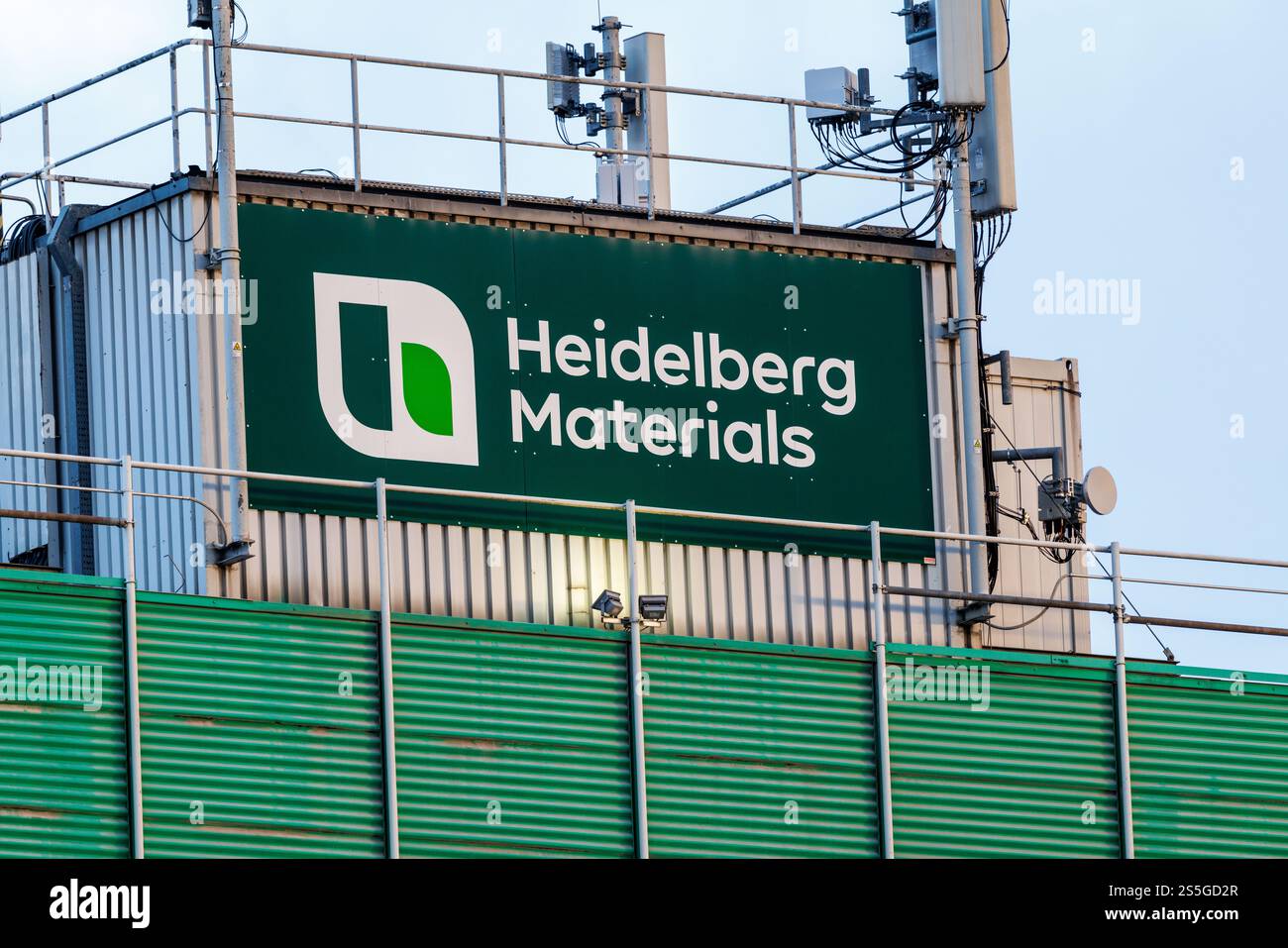 Munich, Germany. 10th Jan, 2025. The Heidelberg Materials lettering and ...