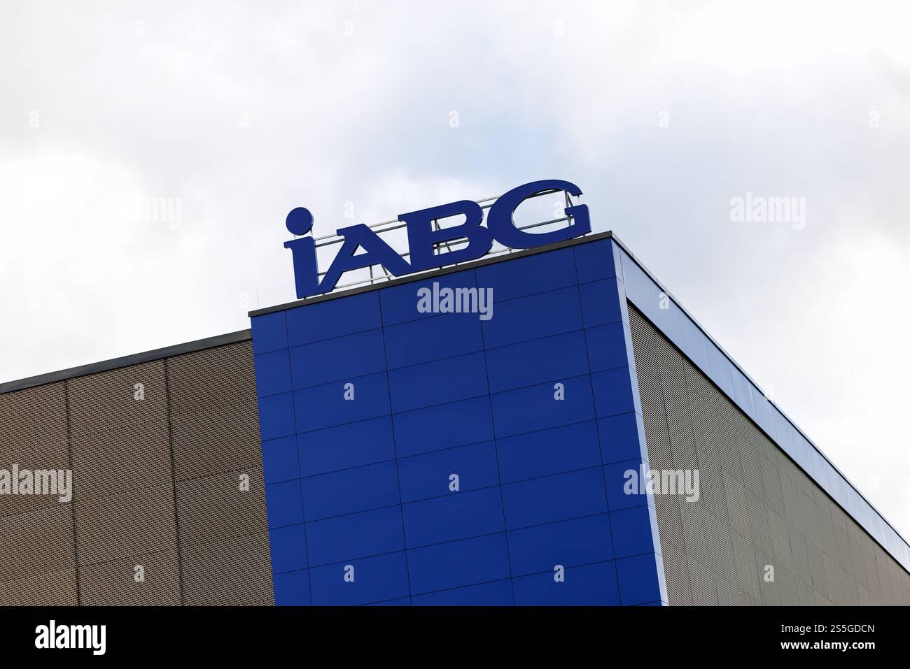 10 January 2025, Bavaria, Taufkirchen: The lettering and logo of IABG ...