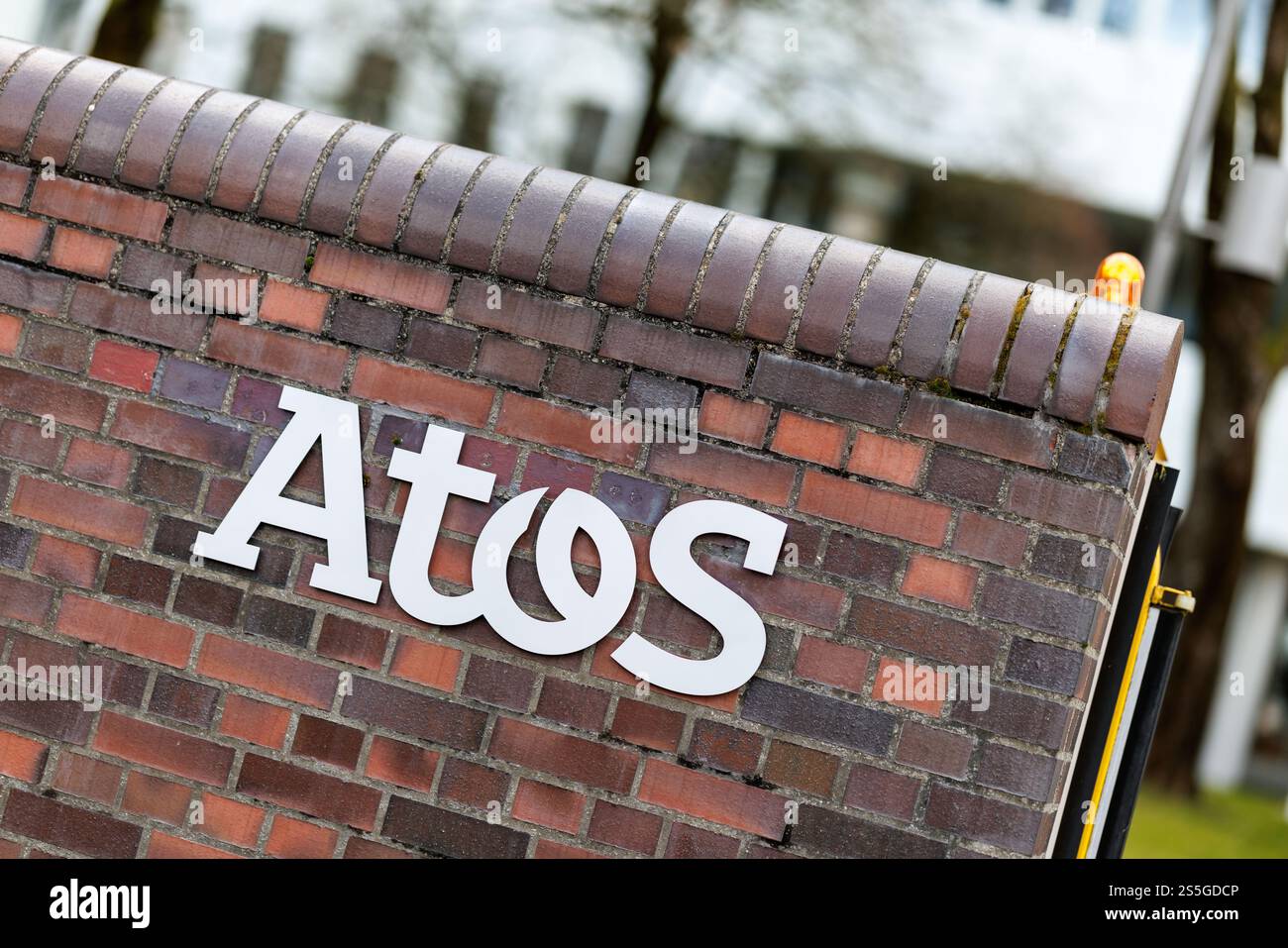 Munich, Germany. 10th Jan, 2025. The lettering and logo of Atos SE can ...
