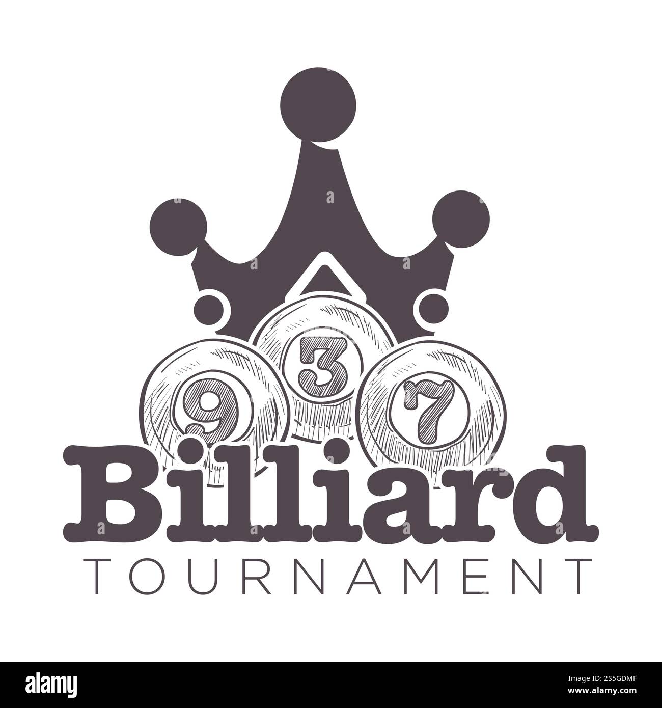 Billiard tournament game play, royal gaming and symbolic numbers vector ...