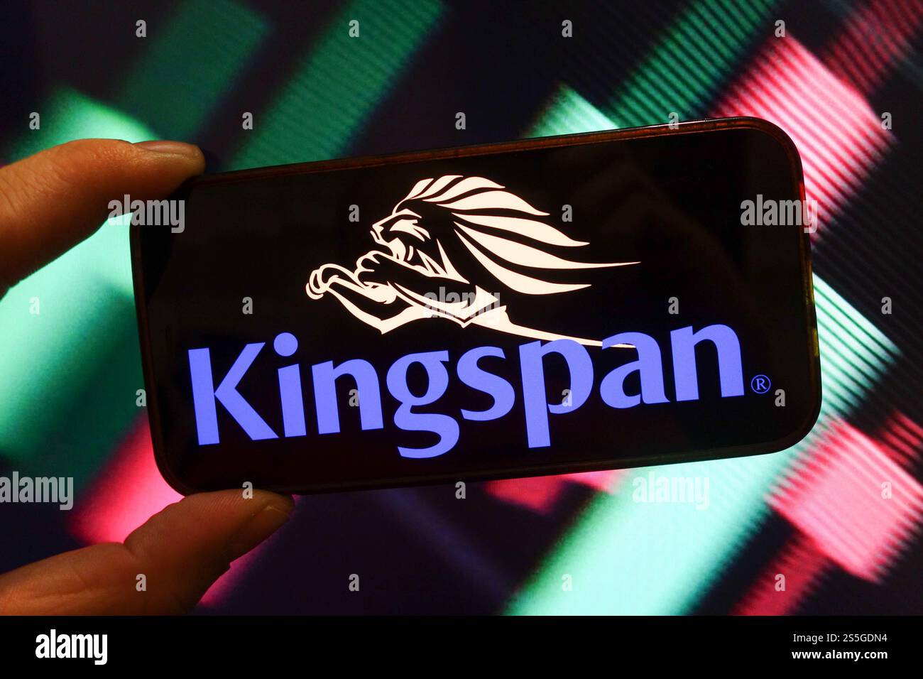 In this photo illustration, the Kingspan Group company logo is seen ...