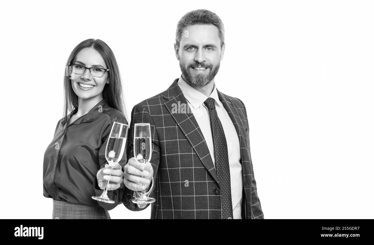 Businesspeople making toast celebrating office party. Business partner ...