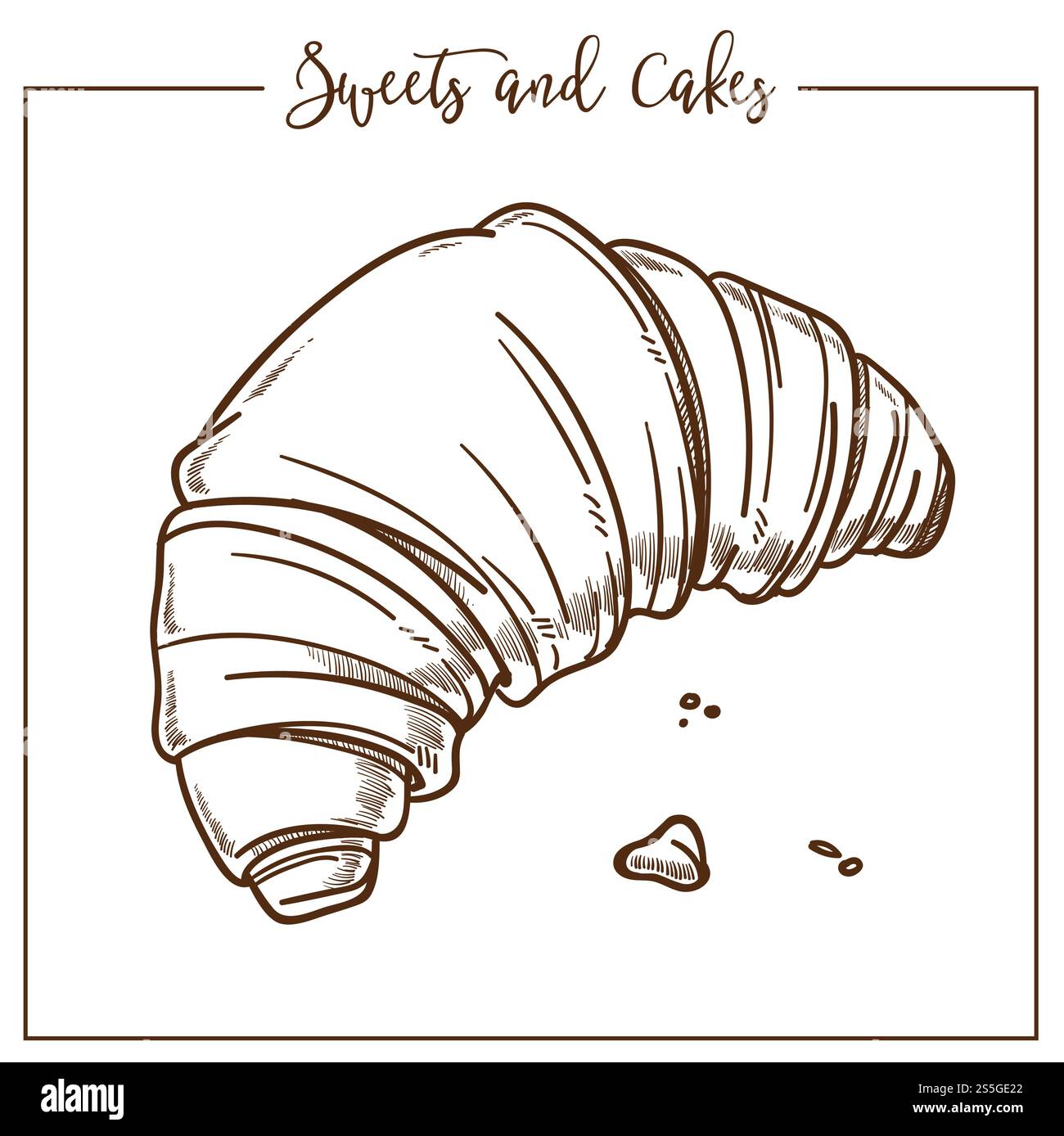 Sweets and cakes, croissant made according to French recipe vector ...