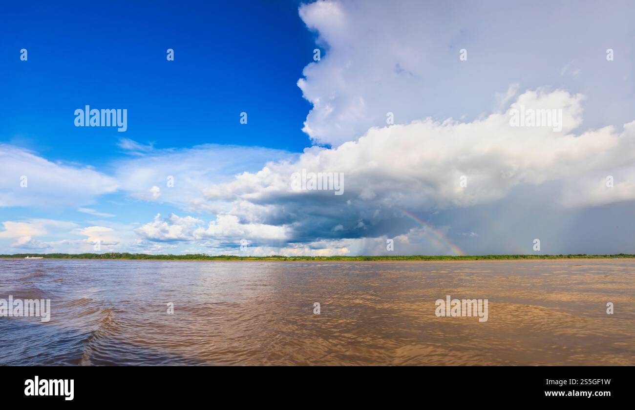 Beautiful jungle landscape with the amazon river in Iquitos, Peru Stock ...