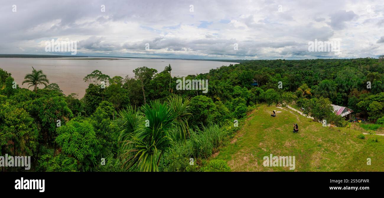 Amazon landscape with view of the jungle and Amazon river, from the ...