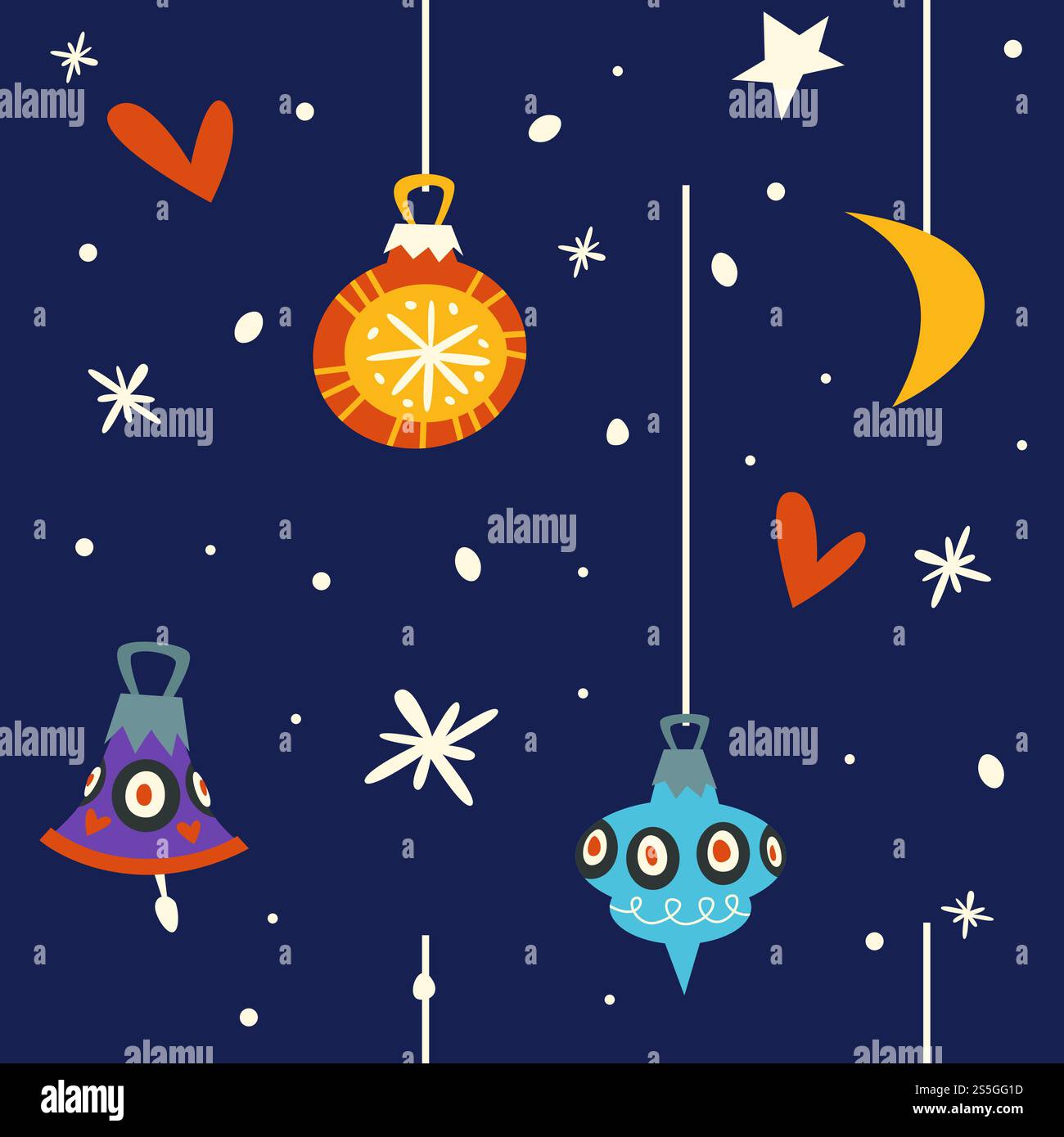 Starry night at winter sky merry Christmas holiday New Years eve vector ...