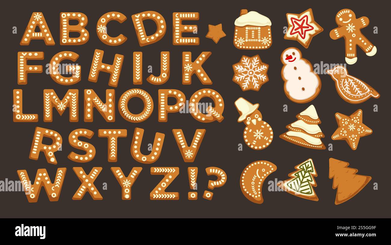 Happy holidays, Christmas abc letters font, graphic design vector ...