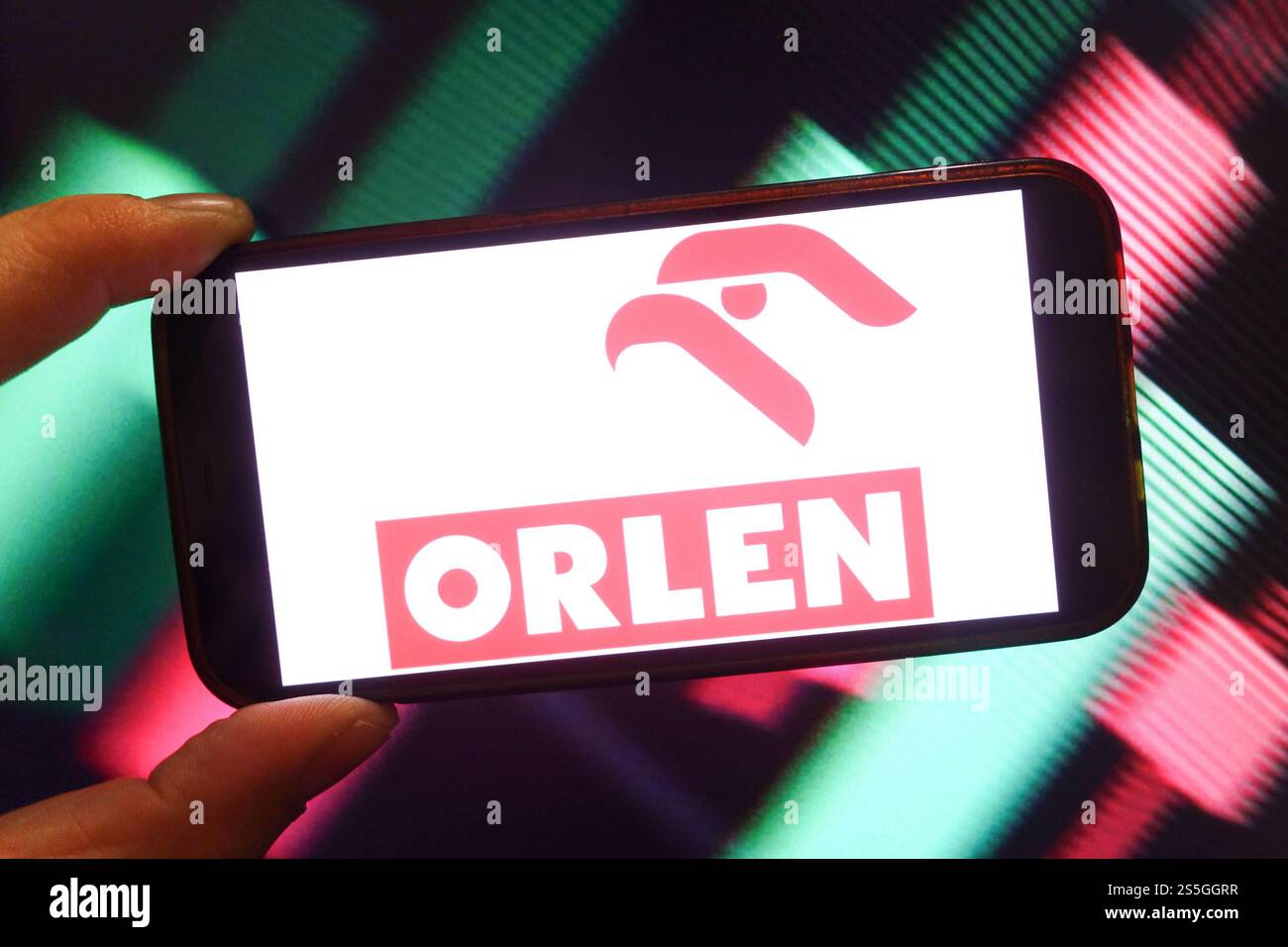 Poland. 13th Jan, 2025. In this photo illustration, the PKN Orlen ...