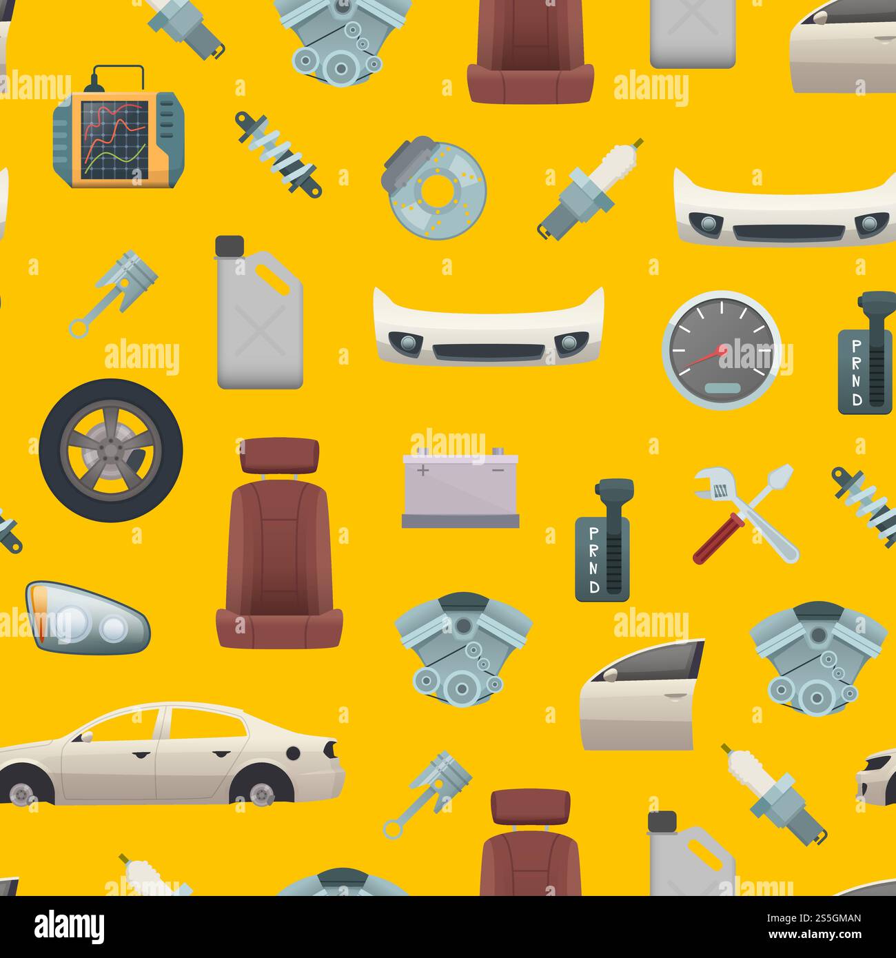 Vector car parts pattern or background illustration. Wallpaper with ...