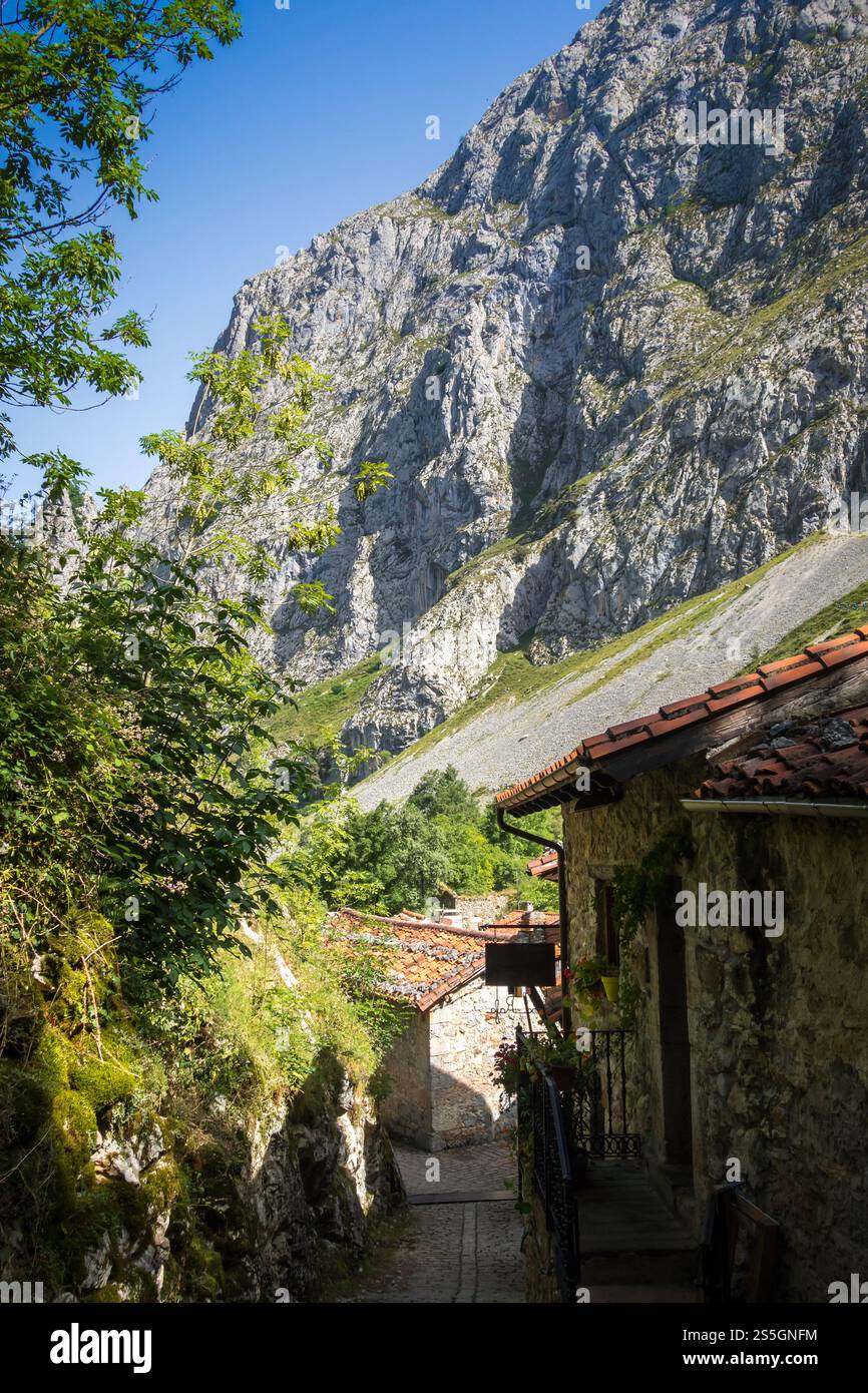 Bulnes village in Picos de Europa, Asturias, Spain. Bulnes village ...